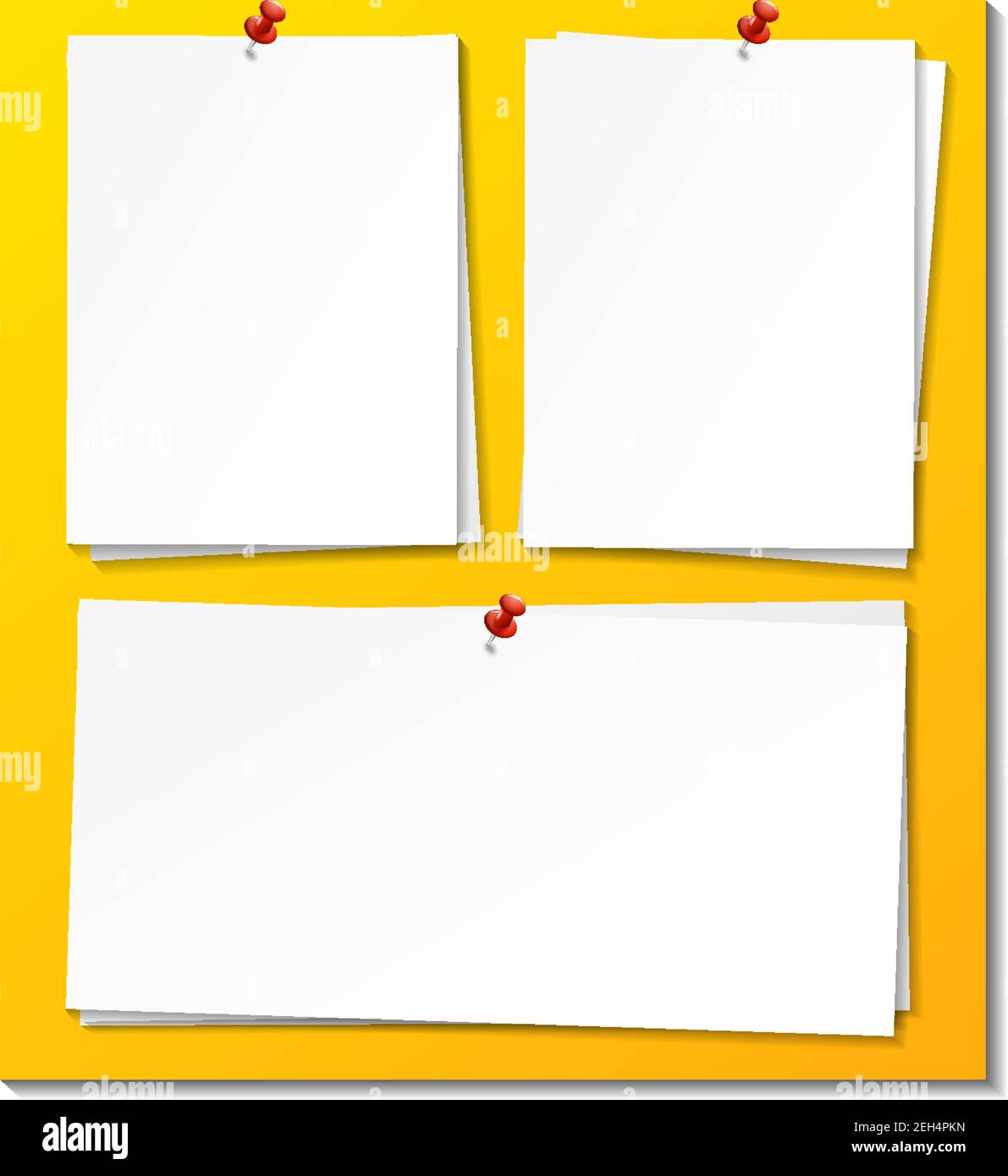 Set of paper note with push pin illustration Stock Vector Image & Art ...