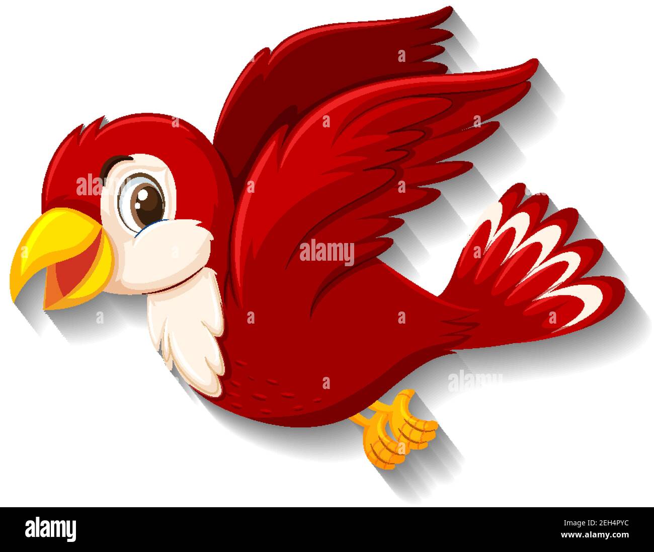 Cute red bird cartoon character illustration Stock Vector Image & Art ...