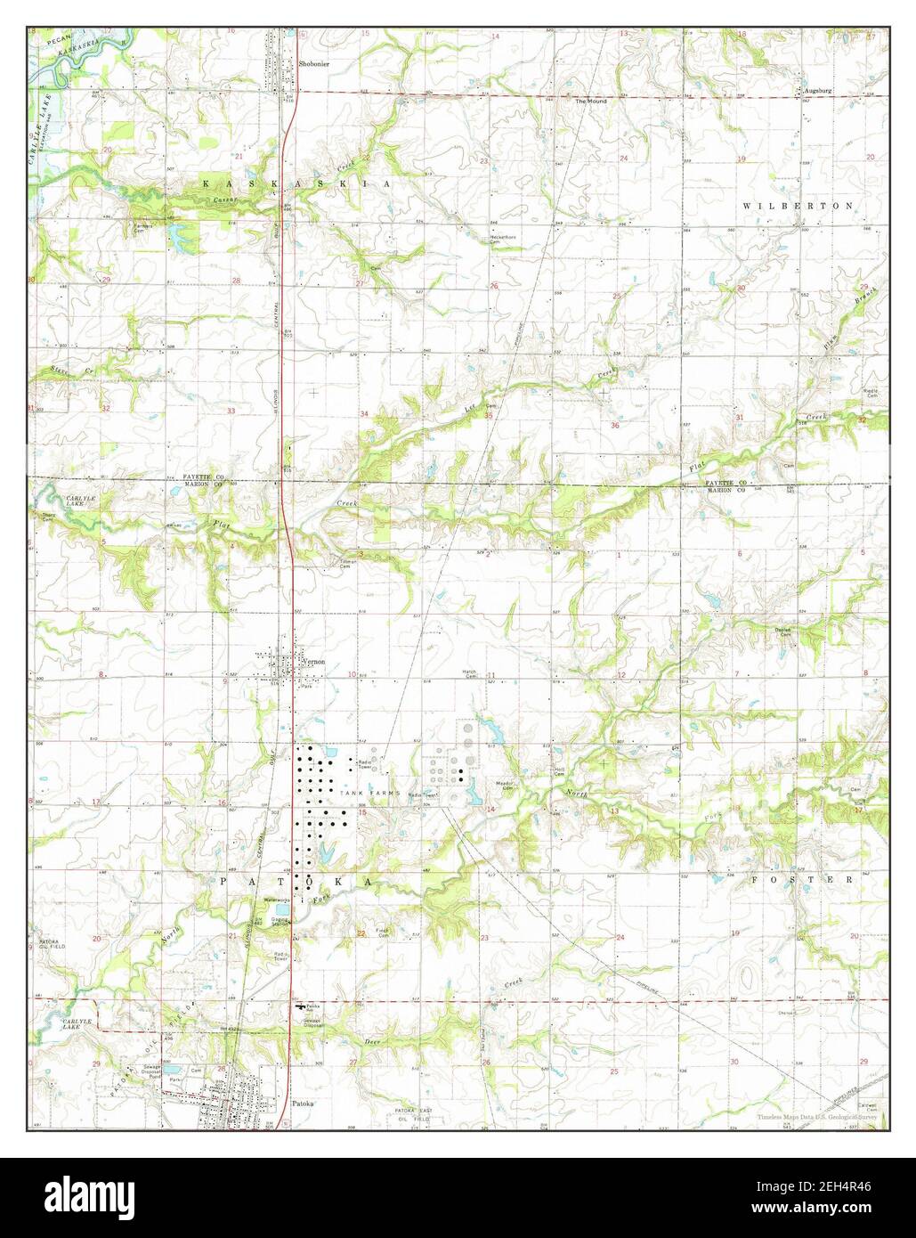 Patoka, Illinois, map 1974, 1:24000, United States of America by ...