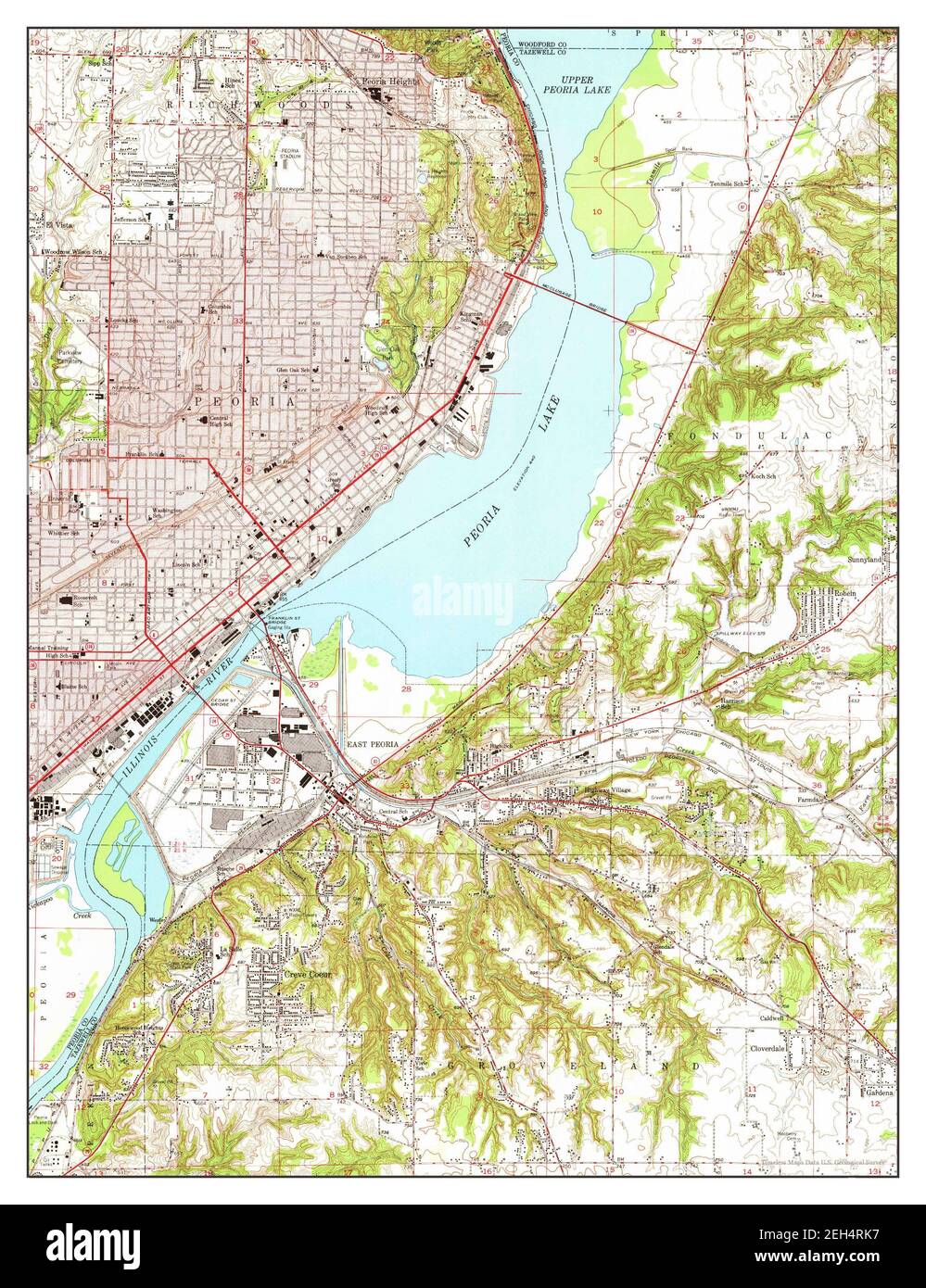 Peoria East, Illinois, map 1949, 1:24000, United States of America by ...