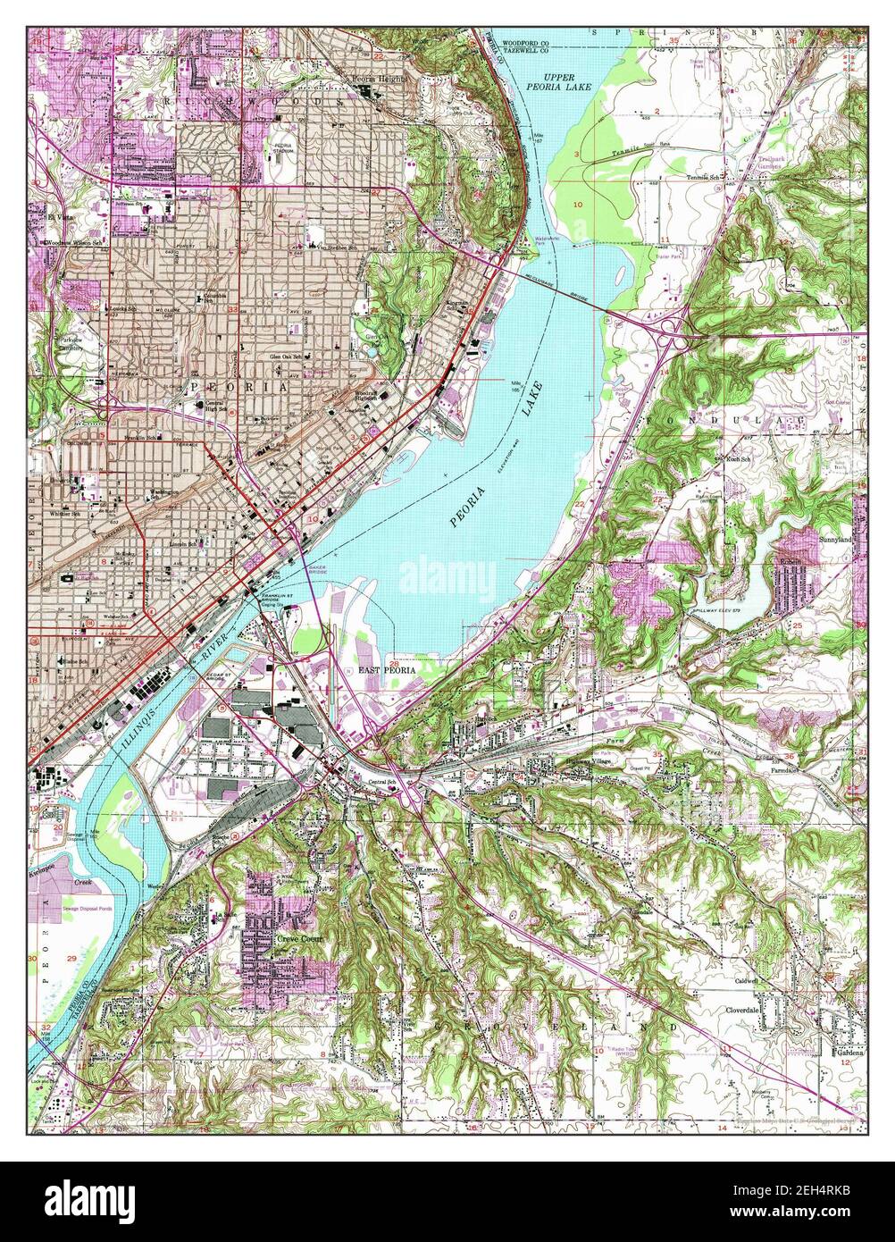 Peoria East, Illinois, map 1949, 1:24000, United States of America by ...