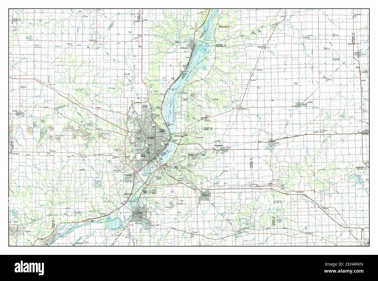 Peoria, Illinois, map 1985, 1:100000, United States of America by ...