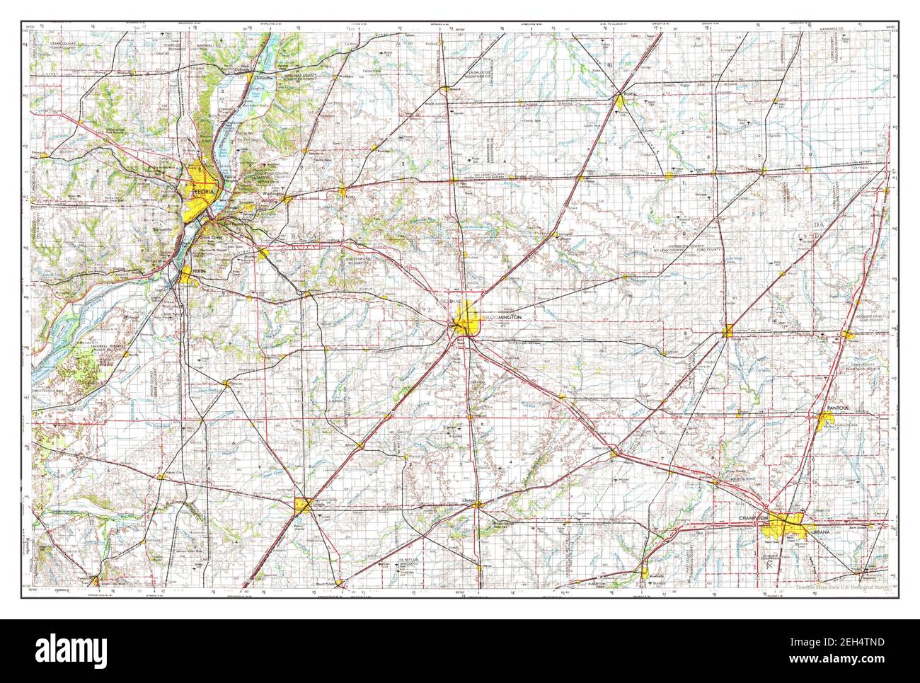 Peoria, Illinois, map 1958, 1:250000, United States of America by ...