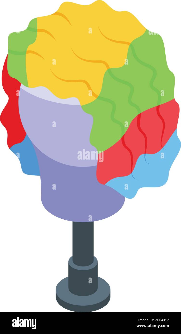 Clown wig icon. Isometric of clown wig vector icon for web design ...