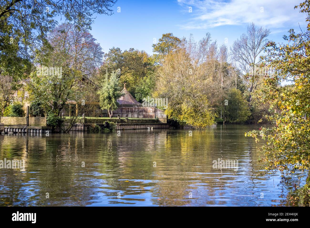 Reflections of trees on the river Stock Photo - Alamy