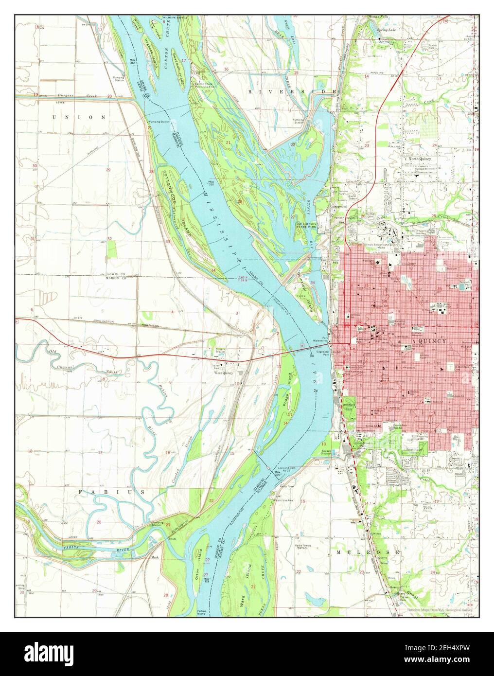 Quincy West, Illinois, map 1971, 1:24000, United States of America by ...
