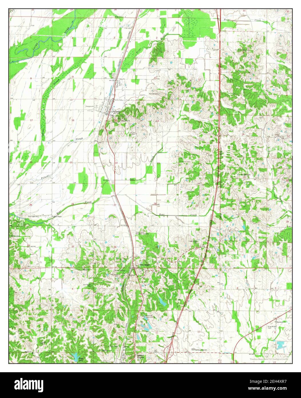 Pulaski, Illinois, map 1967, 1:24000, United States of America by ...