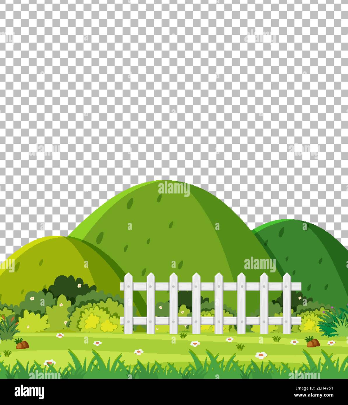 Blank nature park scene on transparent background illustration Stock ...