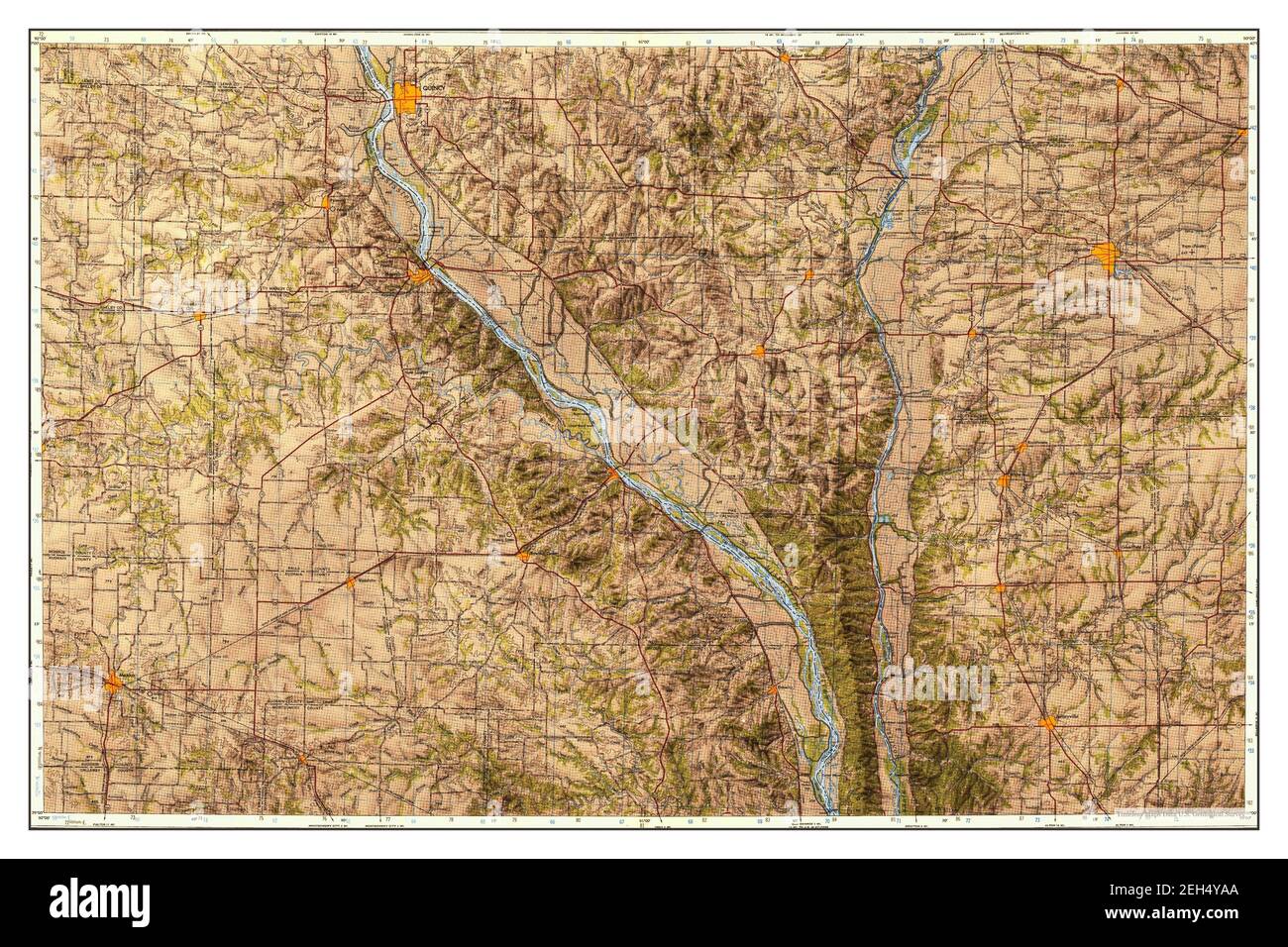 Quincy, Illinois, map 1948, 1:250000, United States of America by ...
