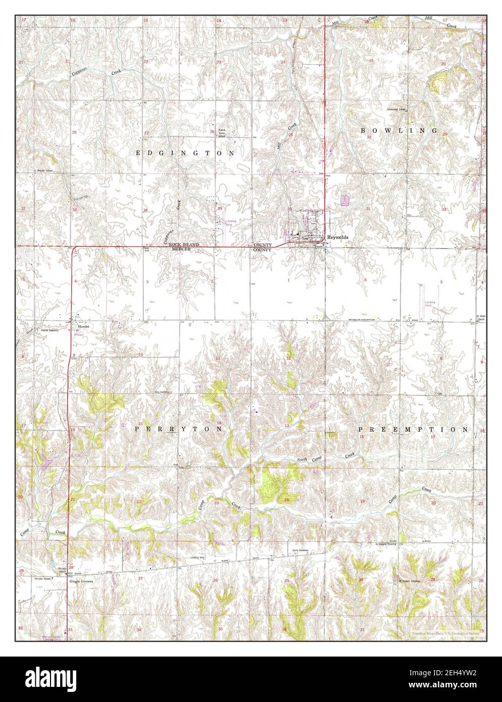 Reynolds, Illinois, map 1953, 1:24000, United States of America by ...