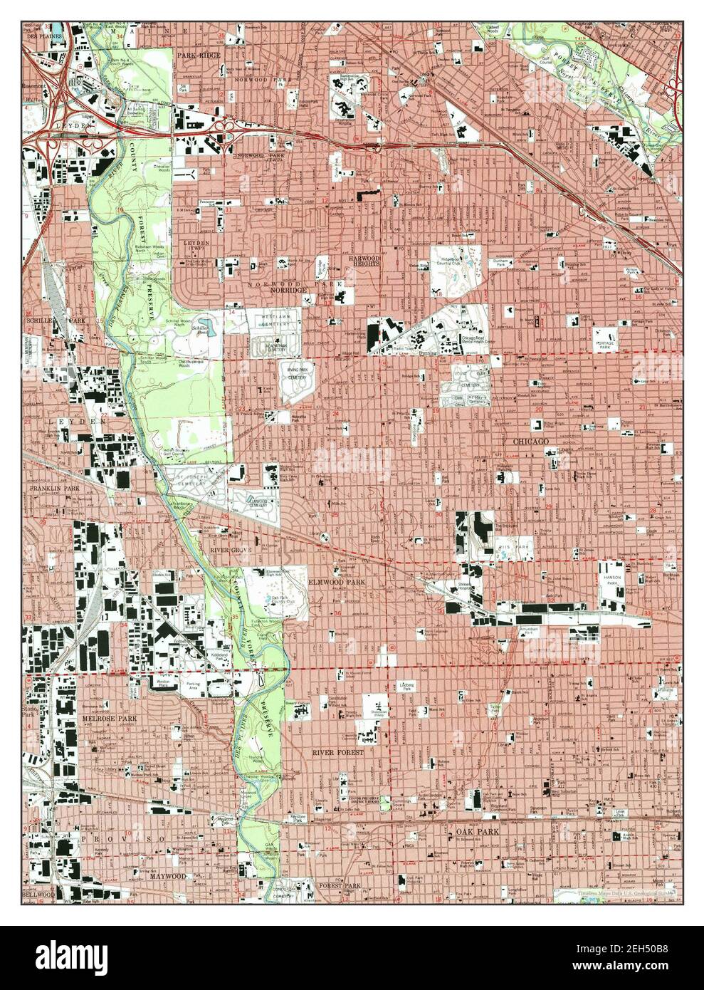 River Forest, Illinois, map 1993, 1:24000, United States of America by ...