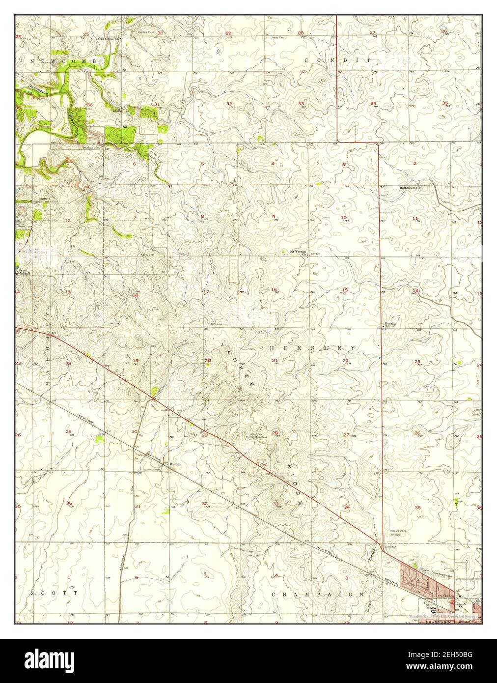 Rising, Illinois, map 1957, 1:24000, United States of America by ...