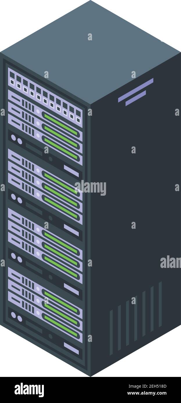 Customer database server infrastructure icon. Isometric of customer ...