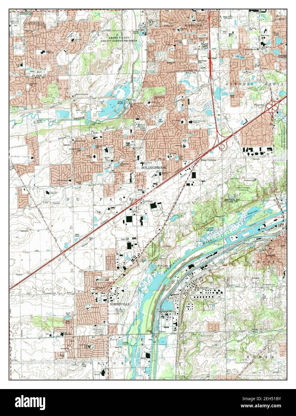 Romeoville, Illinois, map 1993, 1:24000, United States of America by ...