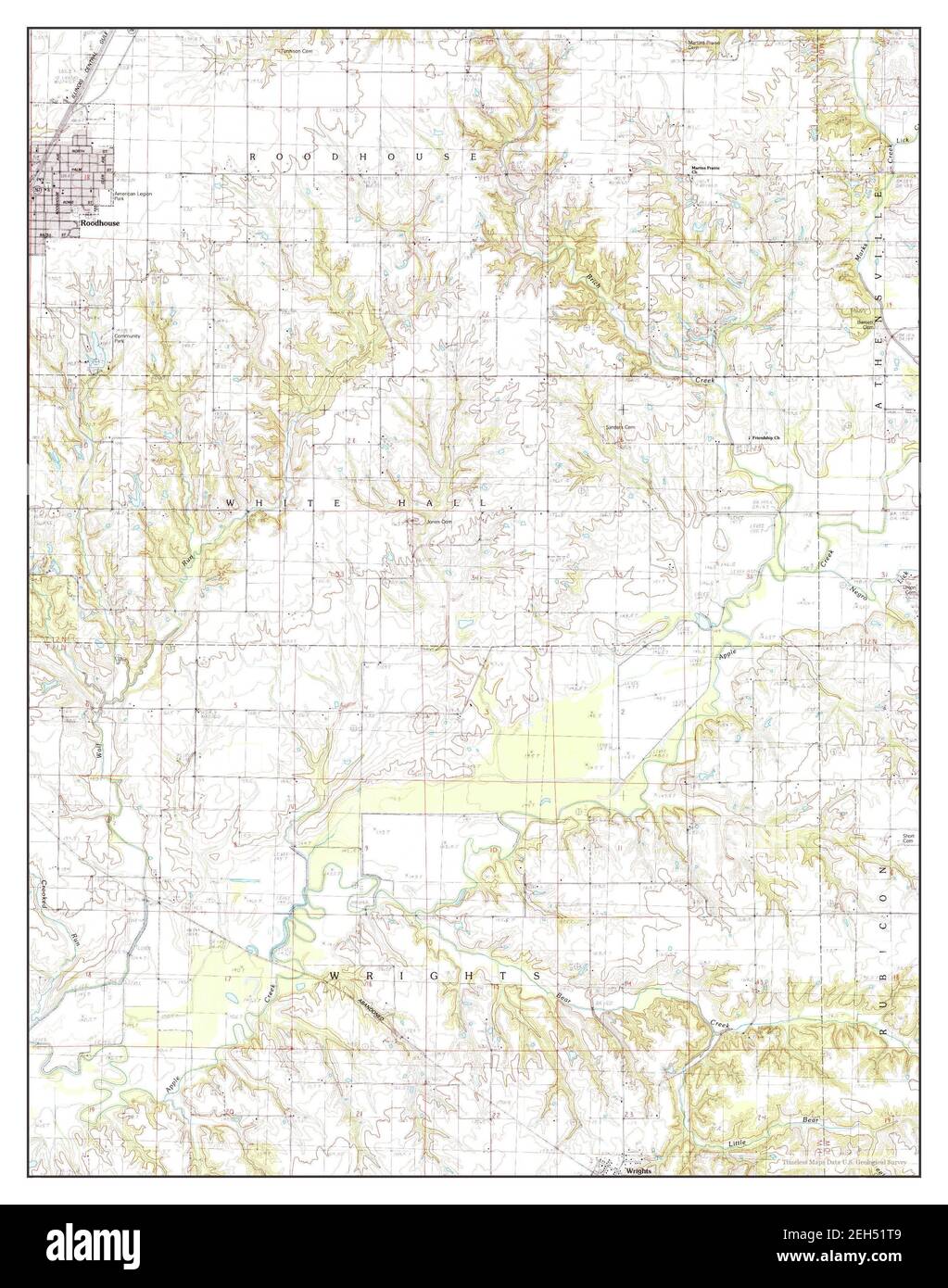 Roodhouse East, Illinois, map 1983, 1:24000, United States of America ...