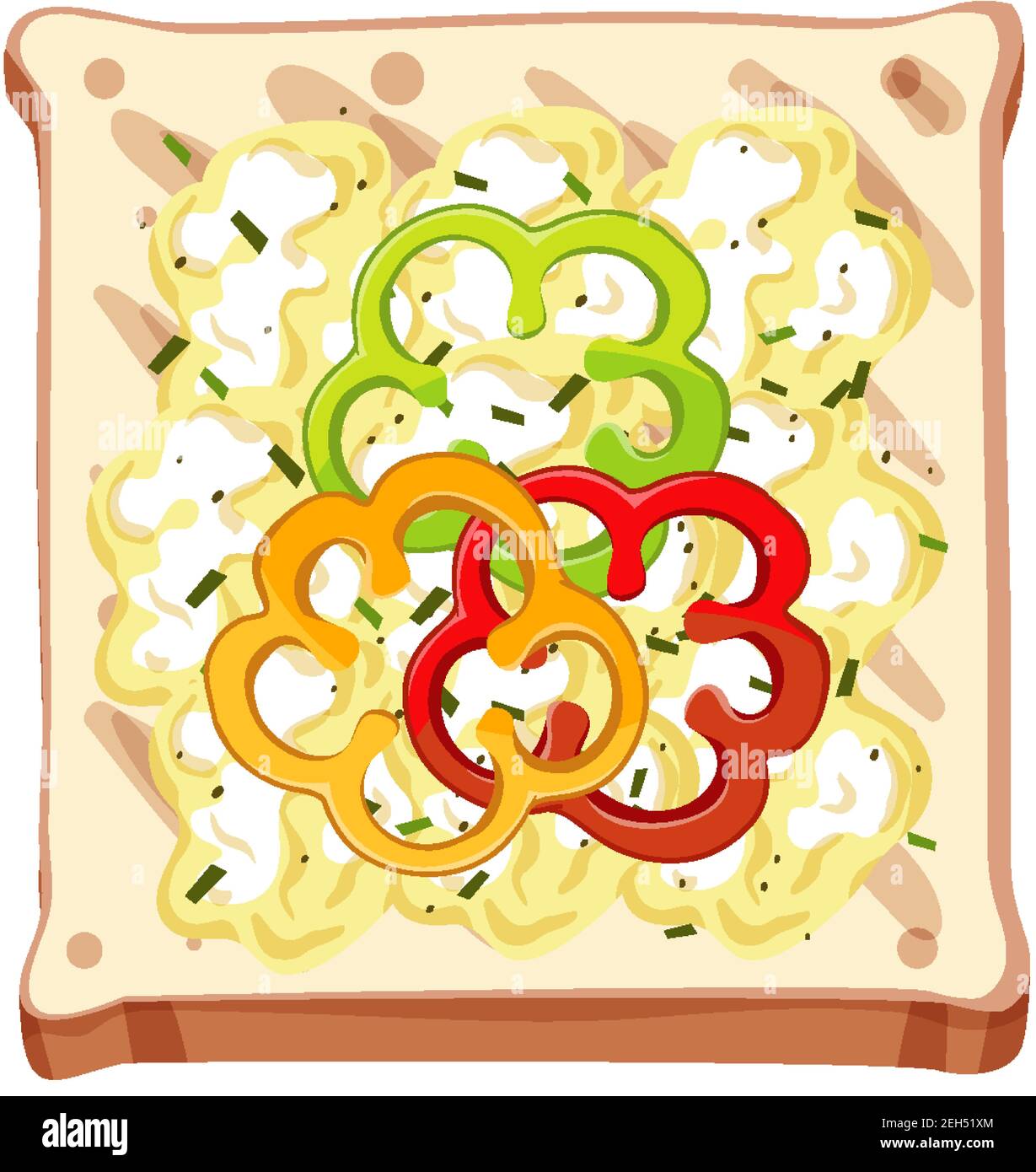 Top view of bread breakfast with topping illustration Stock Vector ...
