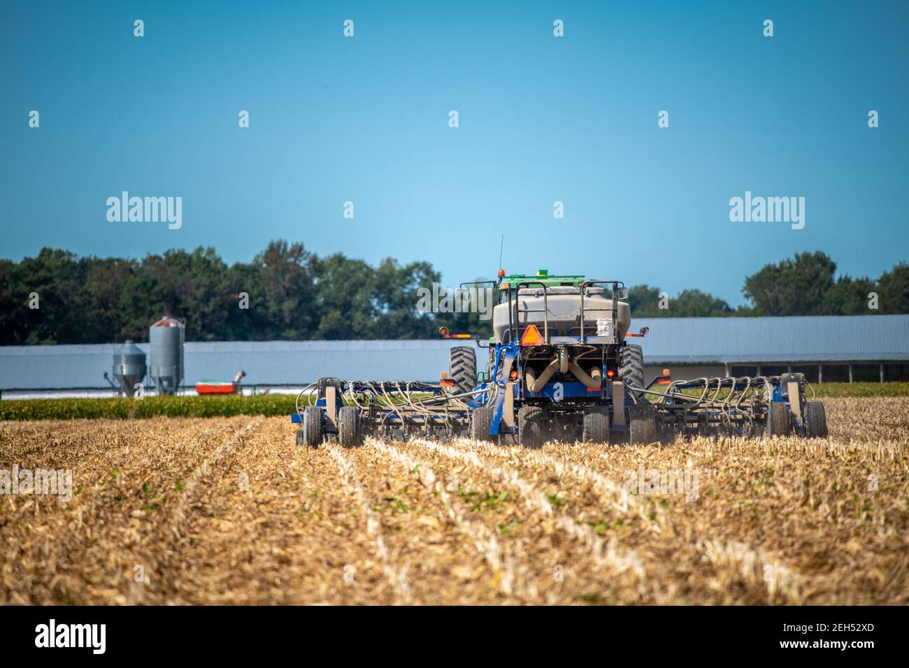 Cover crop planting after corn on Eastern Shore of Maryland Stock Photo ...