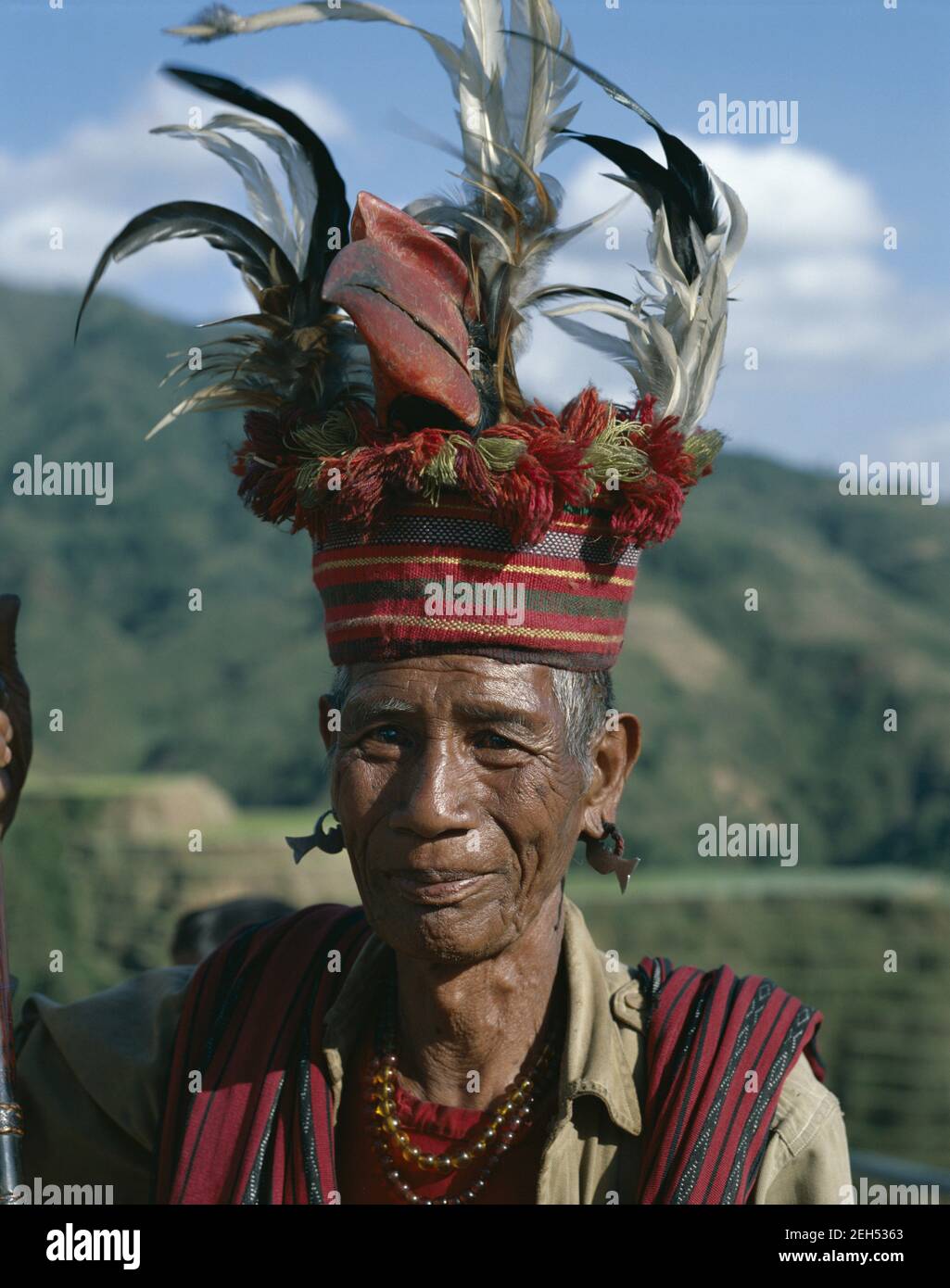 Asia,Philippines, Quezon, Banaue,portrait of a smiling Ifugao Tribesman ...