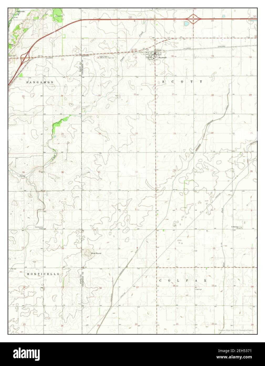 Seymour, Illinois, map 1970, 1:24000, United States of America by ...