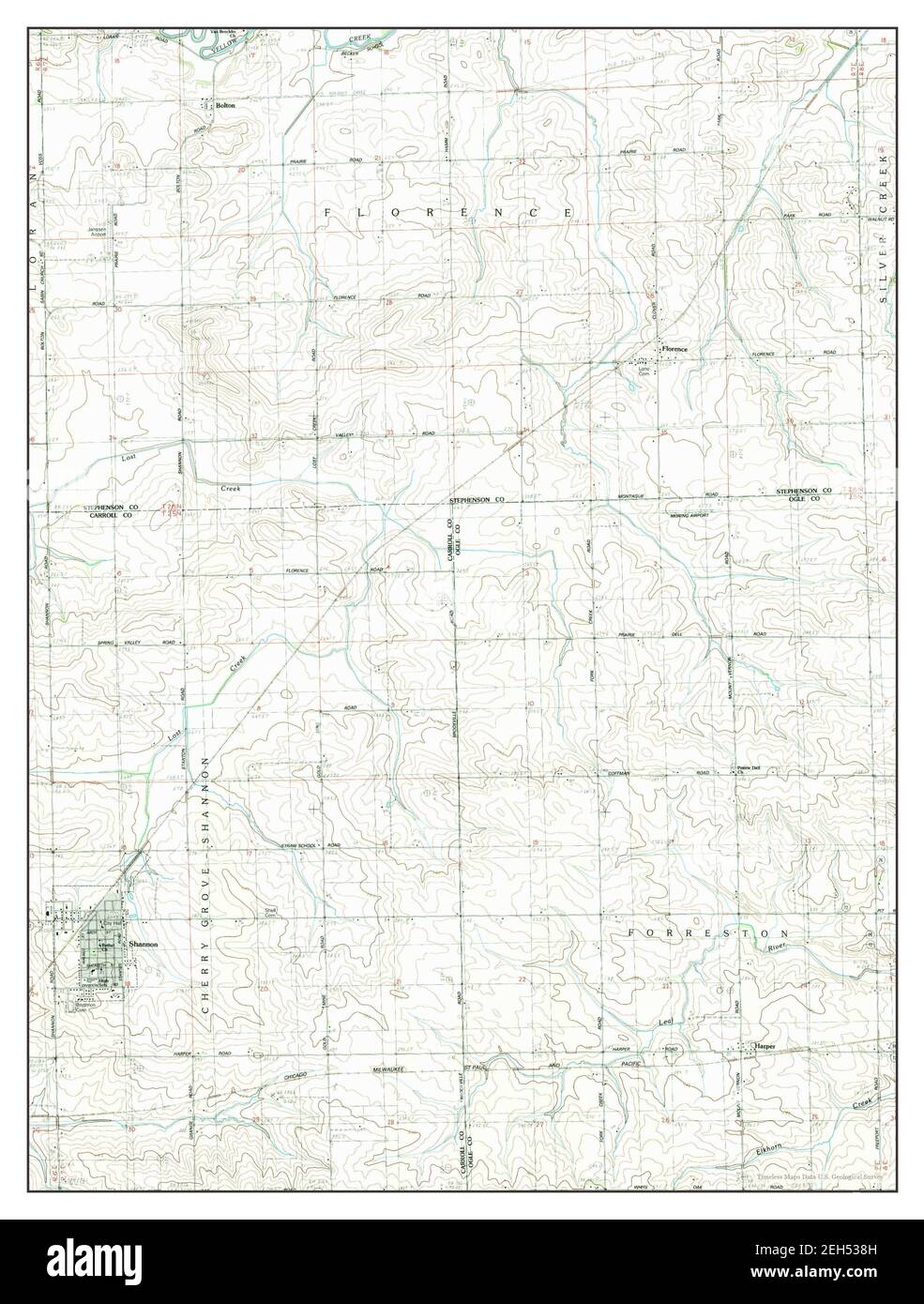 Shannon, Illinois, map 1983, 1:24000, United States of America by ...