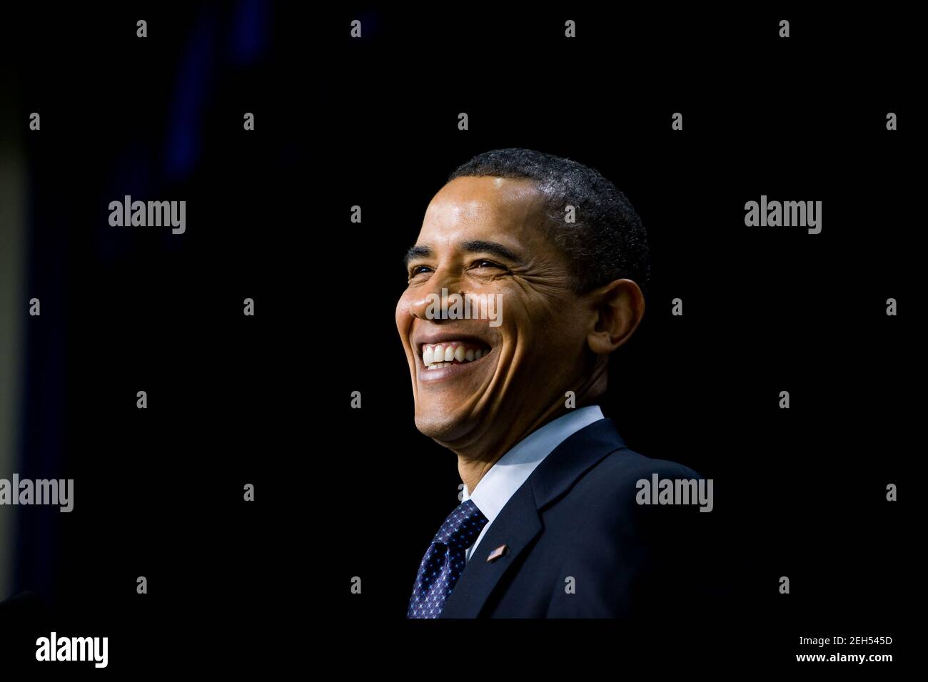 President Barack Obama smiles while announcing a new nationwide ...