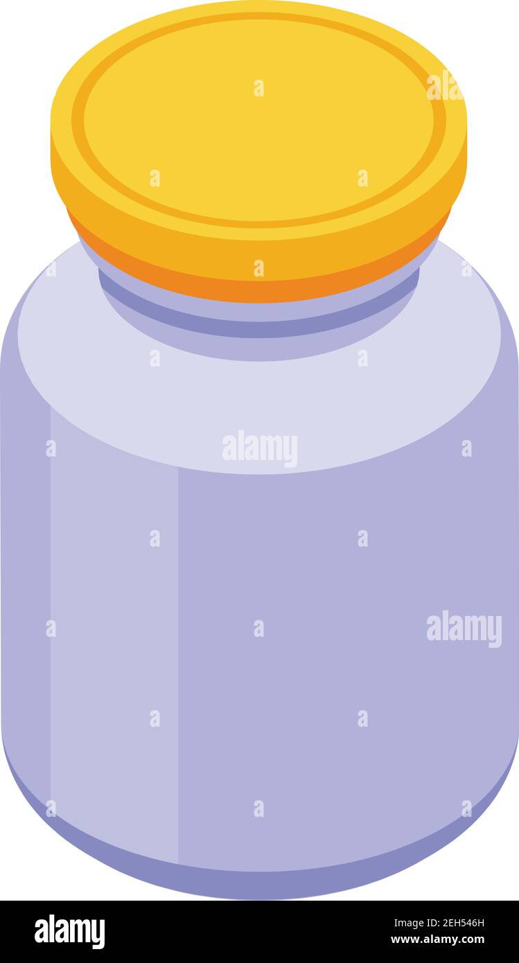 Jar of medicines icon. Isometric of jar of medicines vector icon for ...