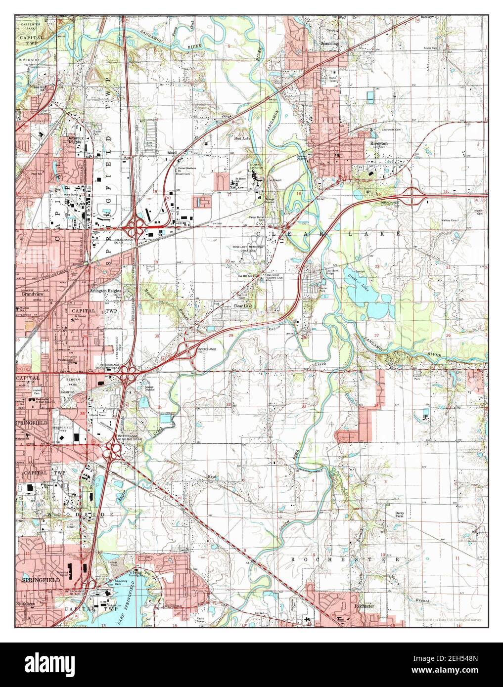 Springfield East, Illinois, map 1998, 1:24000, United States of America ...