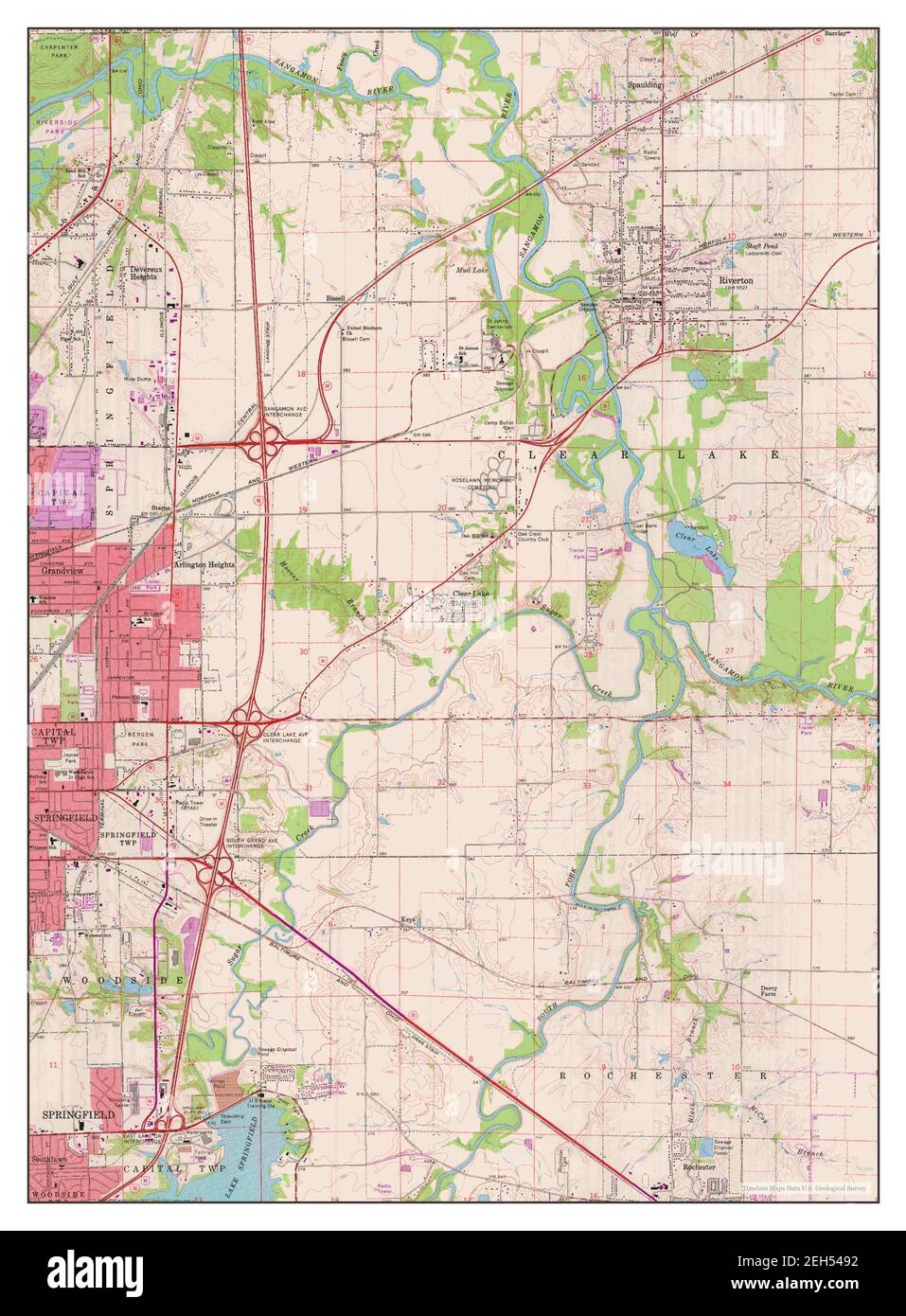 Springfield East, Illinois, map 1965, 1:24000, United States of America ...