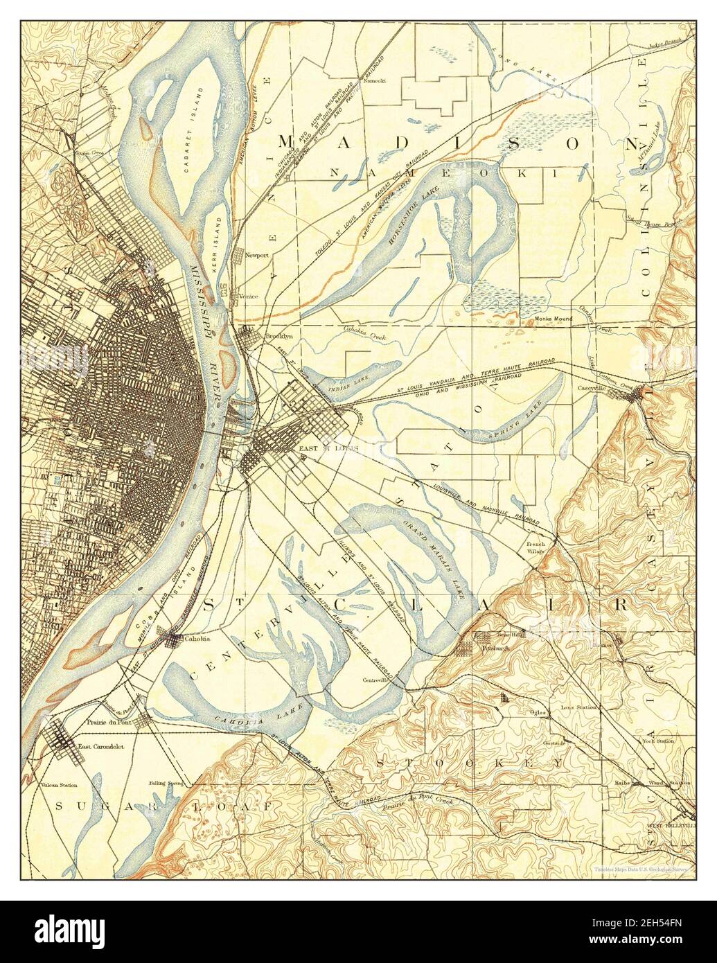 Vintage st louis map hi-res stock photography and images - Alamy