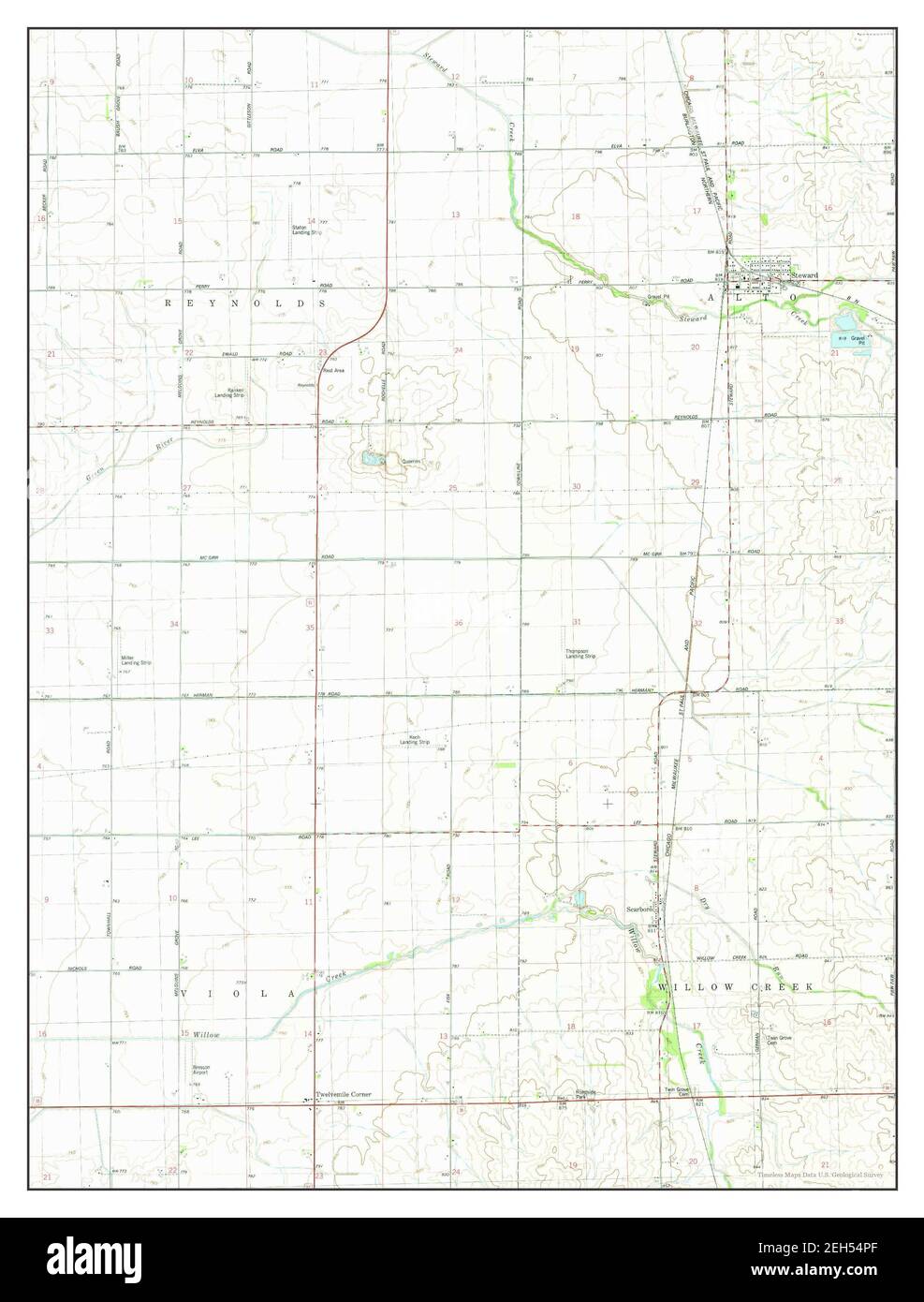 Steward, Illinois, map 1975, 1:24000, United States of America by ...