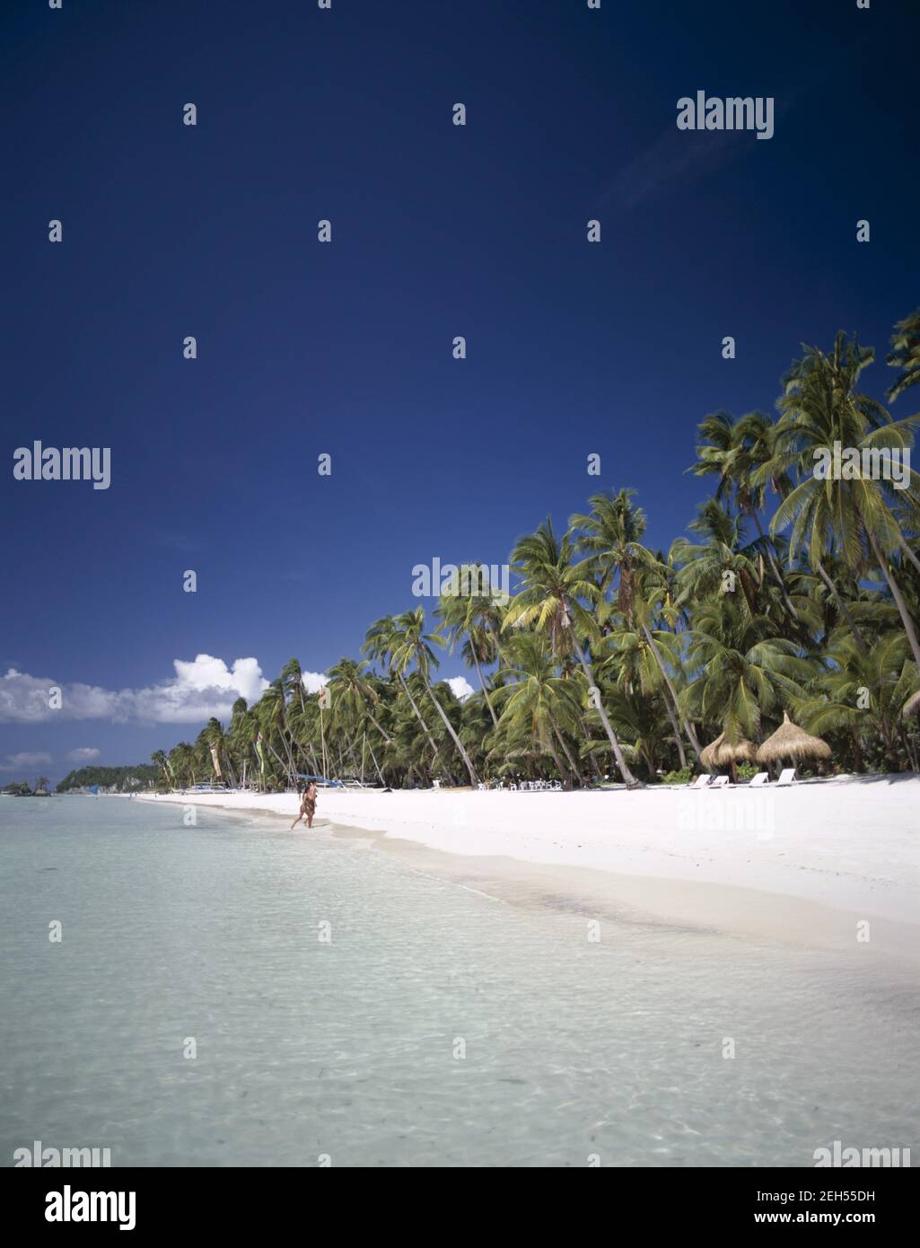 Asia, Phillippines, Aklan,Boracay Island,,the palm fringed White Beach ...