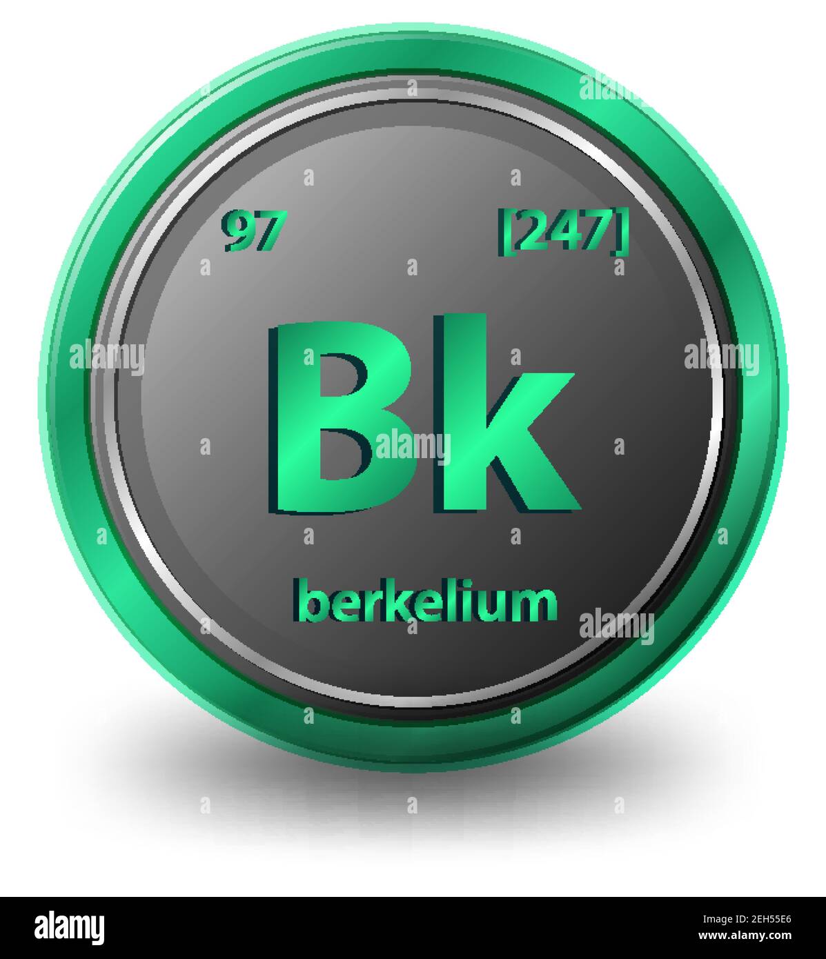 Berkelium chemical element. Chemical symbol with atomic number and ...