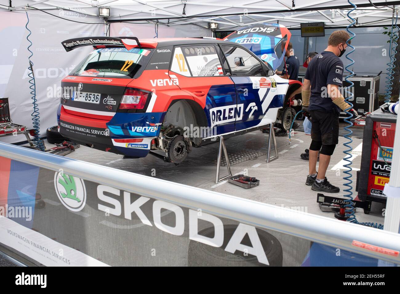 12 MARCZYK Miko(POL),GOSPODARCZYK Szymon(POL), Team Orlen Team, Skoda Fabia Rally2 Evo , action ...