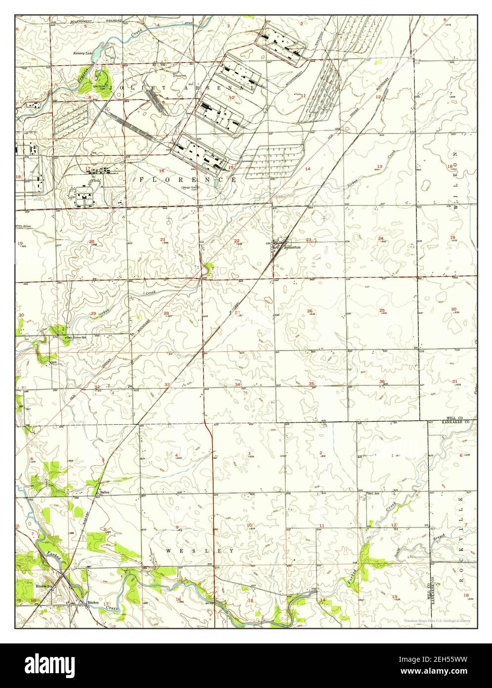 Symerton, Illinois, map 1953, 1:24000, United States of America by ...
