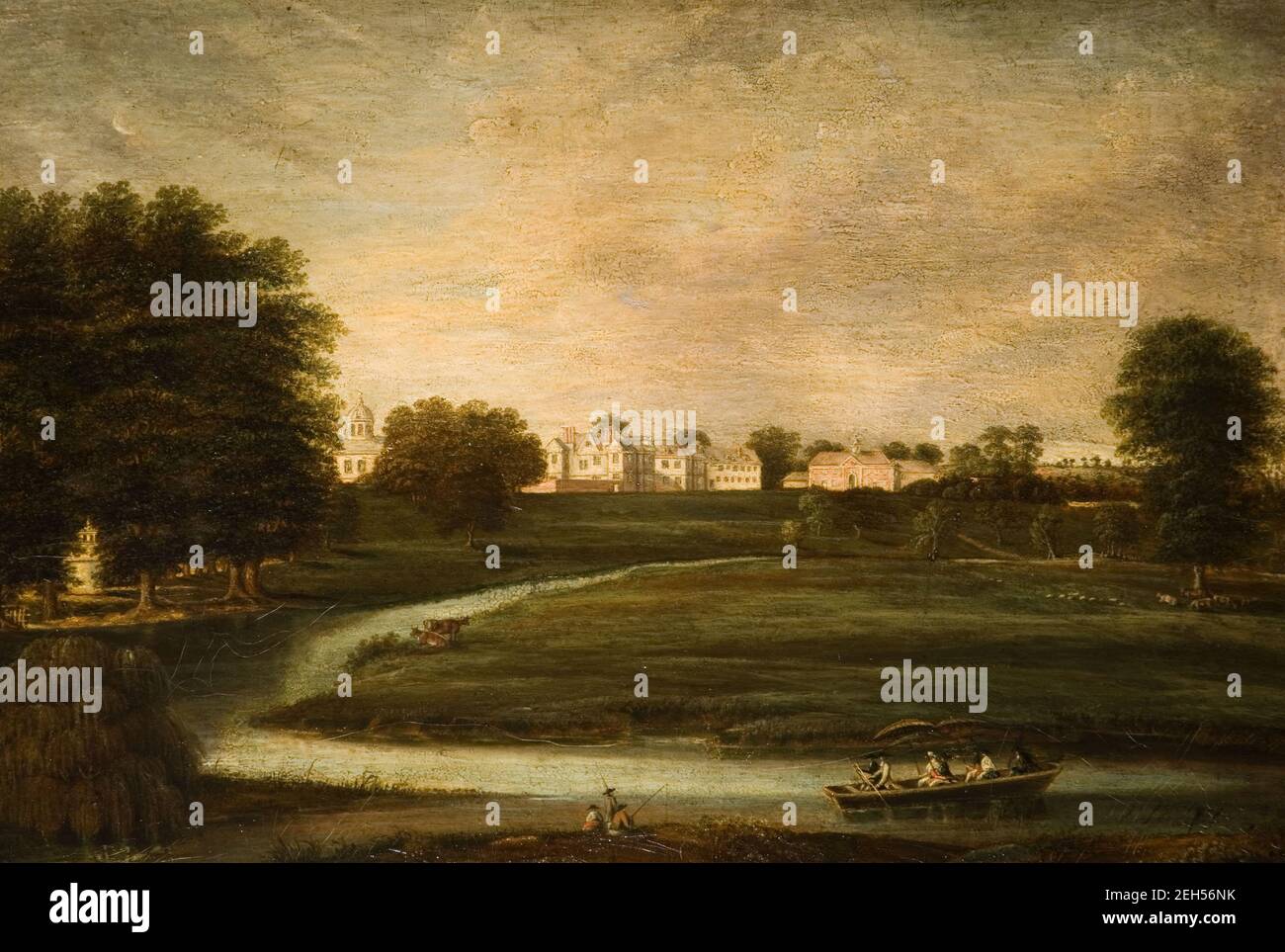 Distant View Of Birdingbury Hall, Warwickshire, 1800 Stock Photo - Alamy