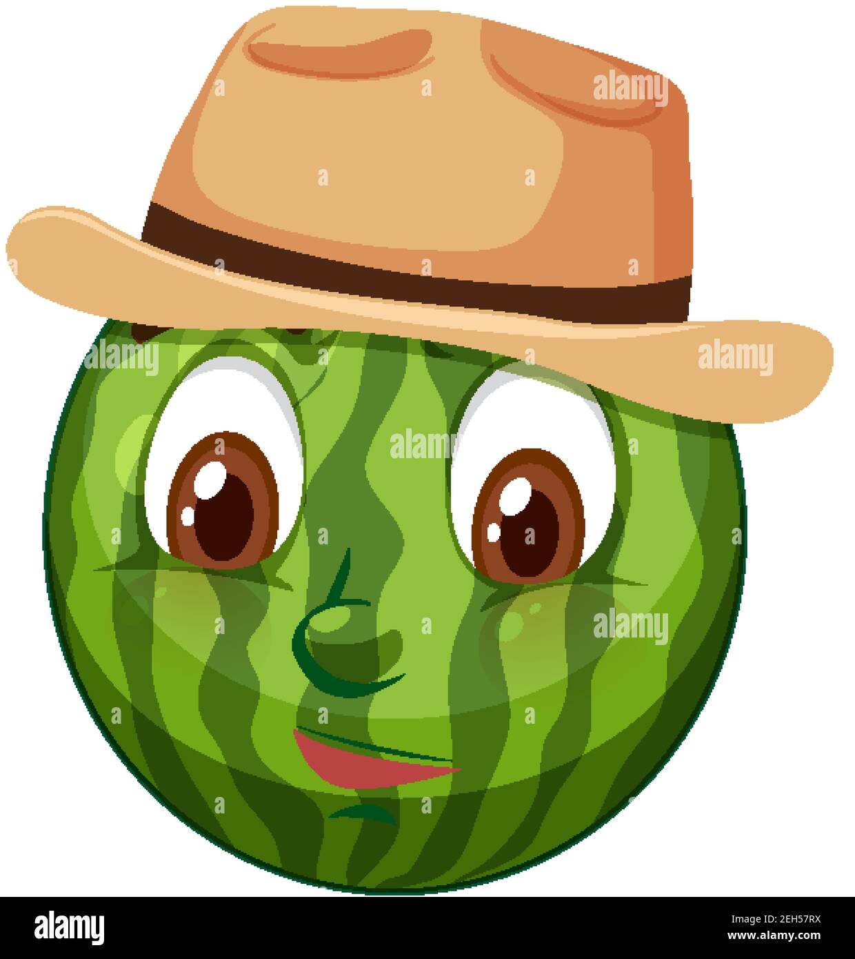 Watermelon cartoon character with facial expression illustration Stock ...