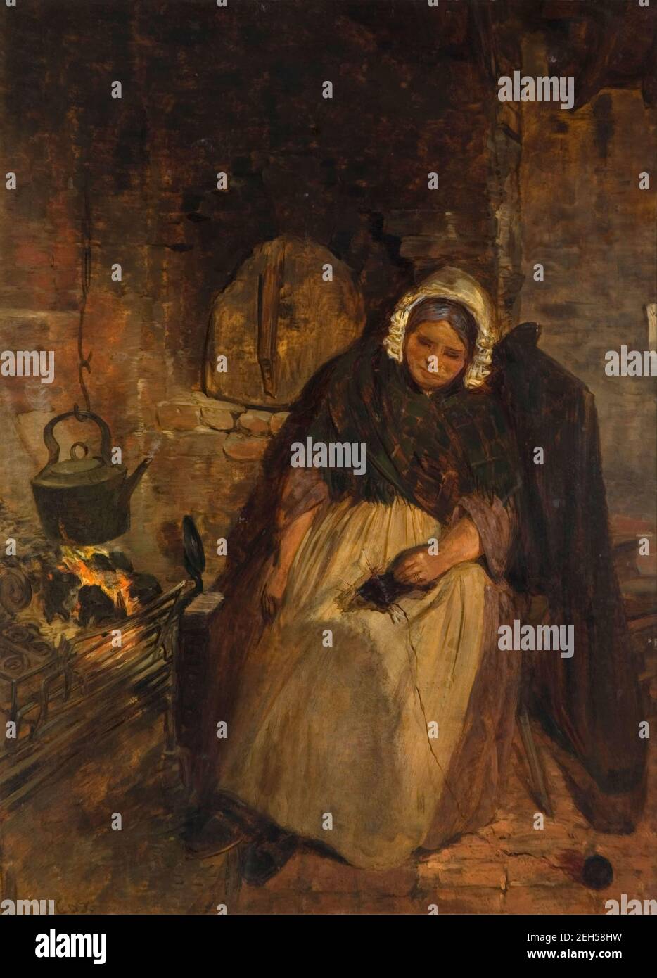 An Old Woman Asleep, 1859 Stock Photo - Alamy