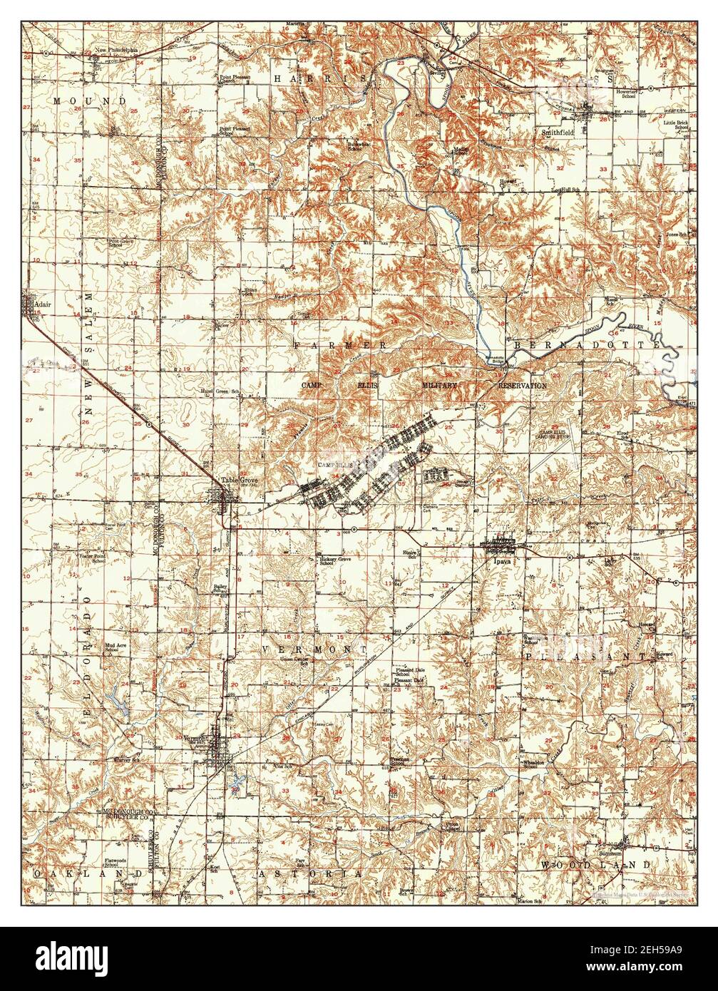 Vermont, Illinois, map 1949, 1:62500, United States of America by ...