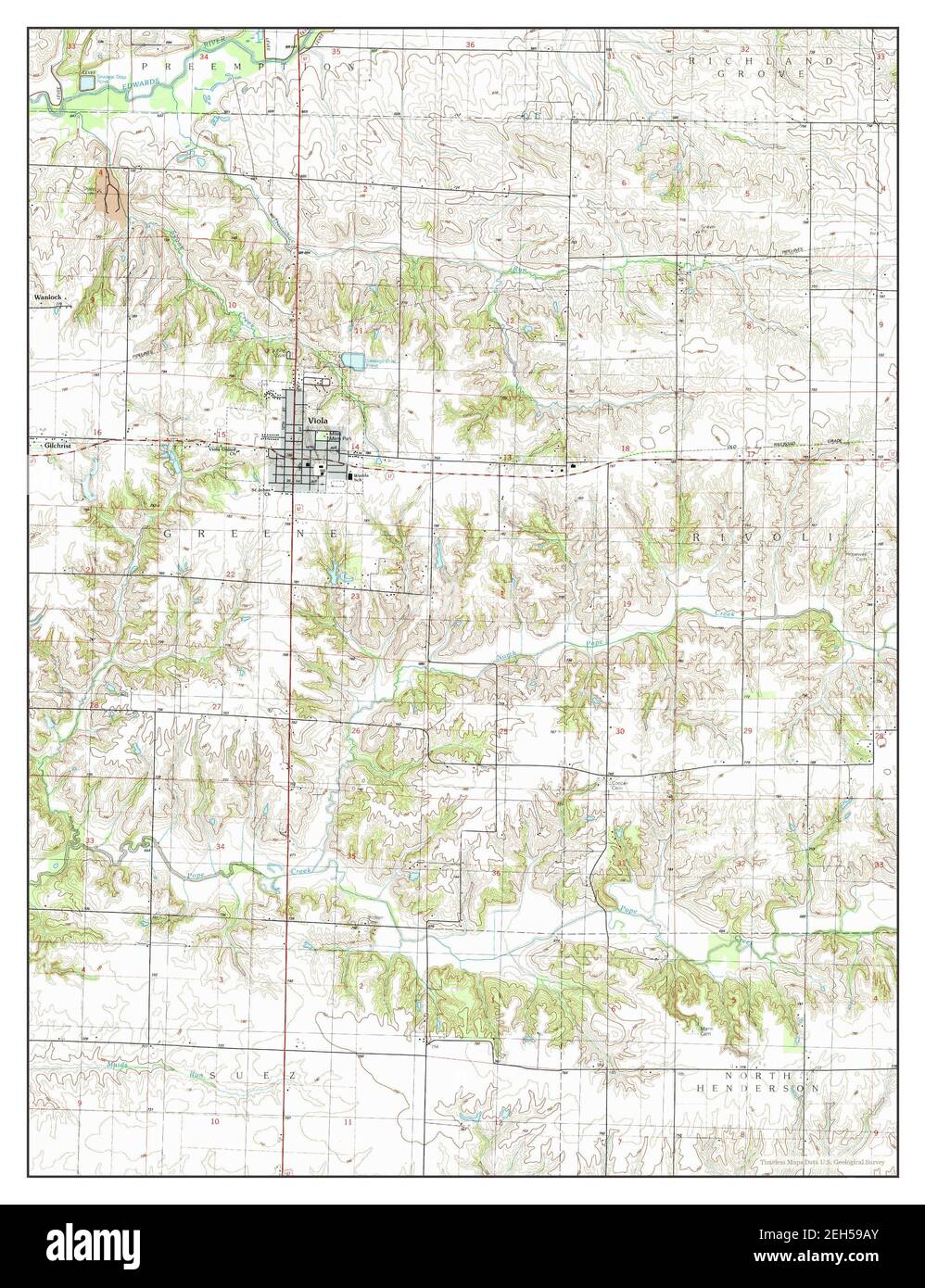 Viola, Illinois, map 1992, 1:24000, United States of America by ...