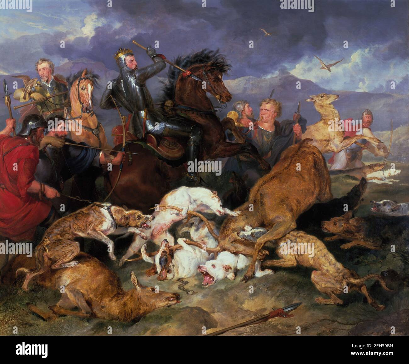 Dog chase deer hi-res stock photography and images - Alamy