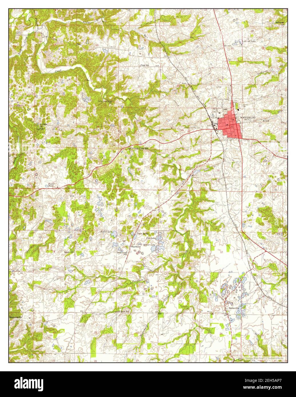 Waterloo, Illinois, map 1954, 1:24000, United States of America by ...