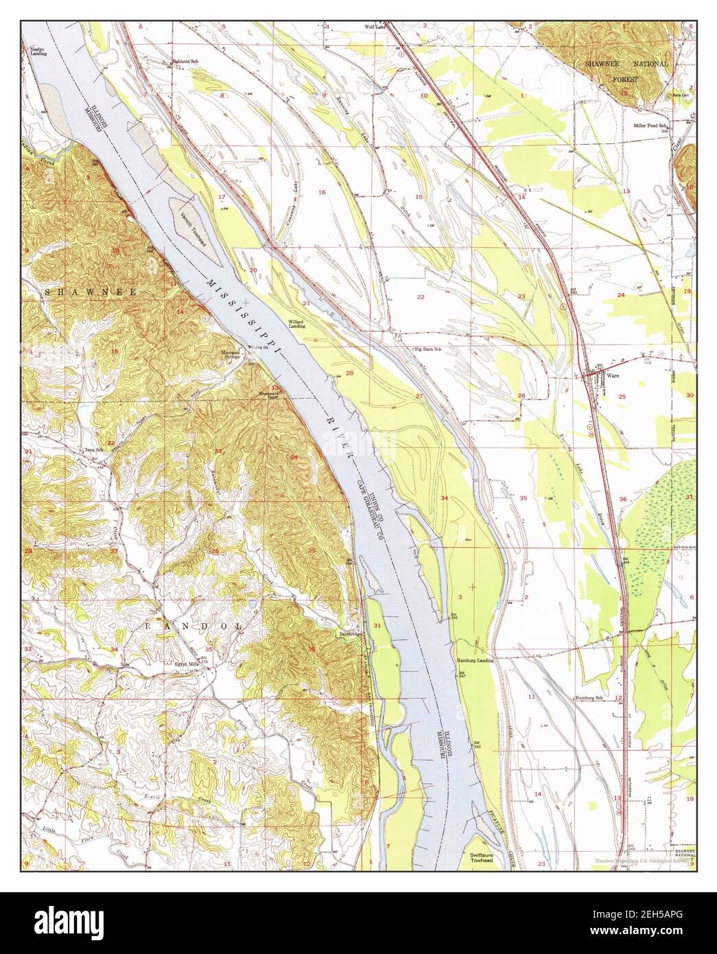 Ware, Illinois, map 1947, 1:24000, United States of America by Timeless ...
