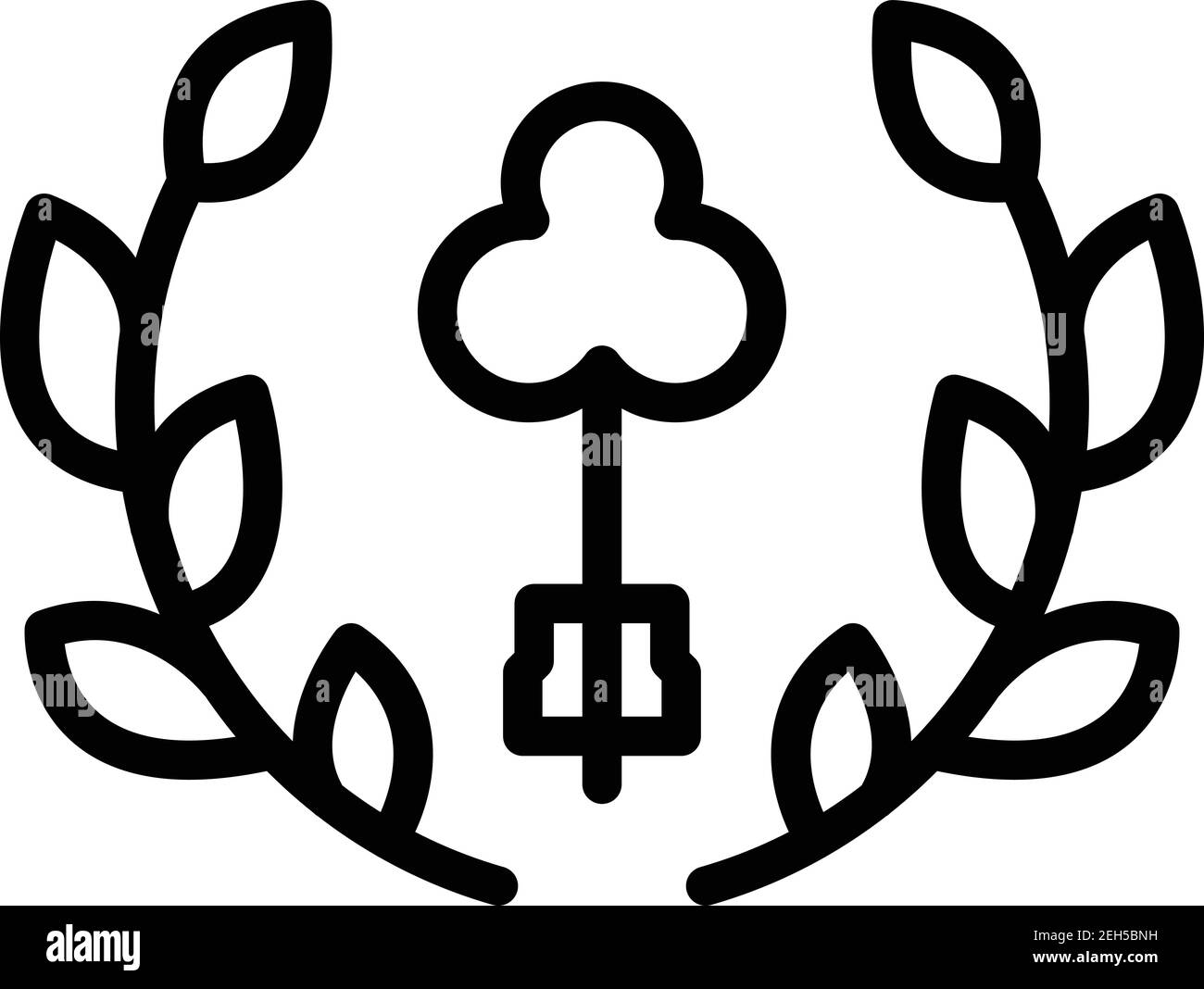 Beautiful key icon. Outline beautiful key vector icon for web design ...