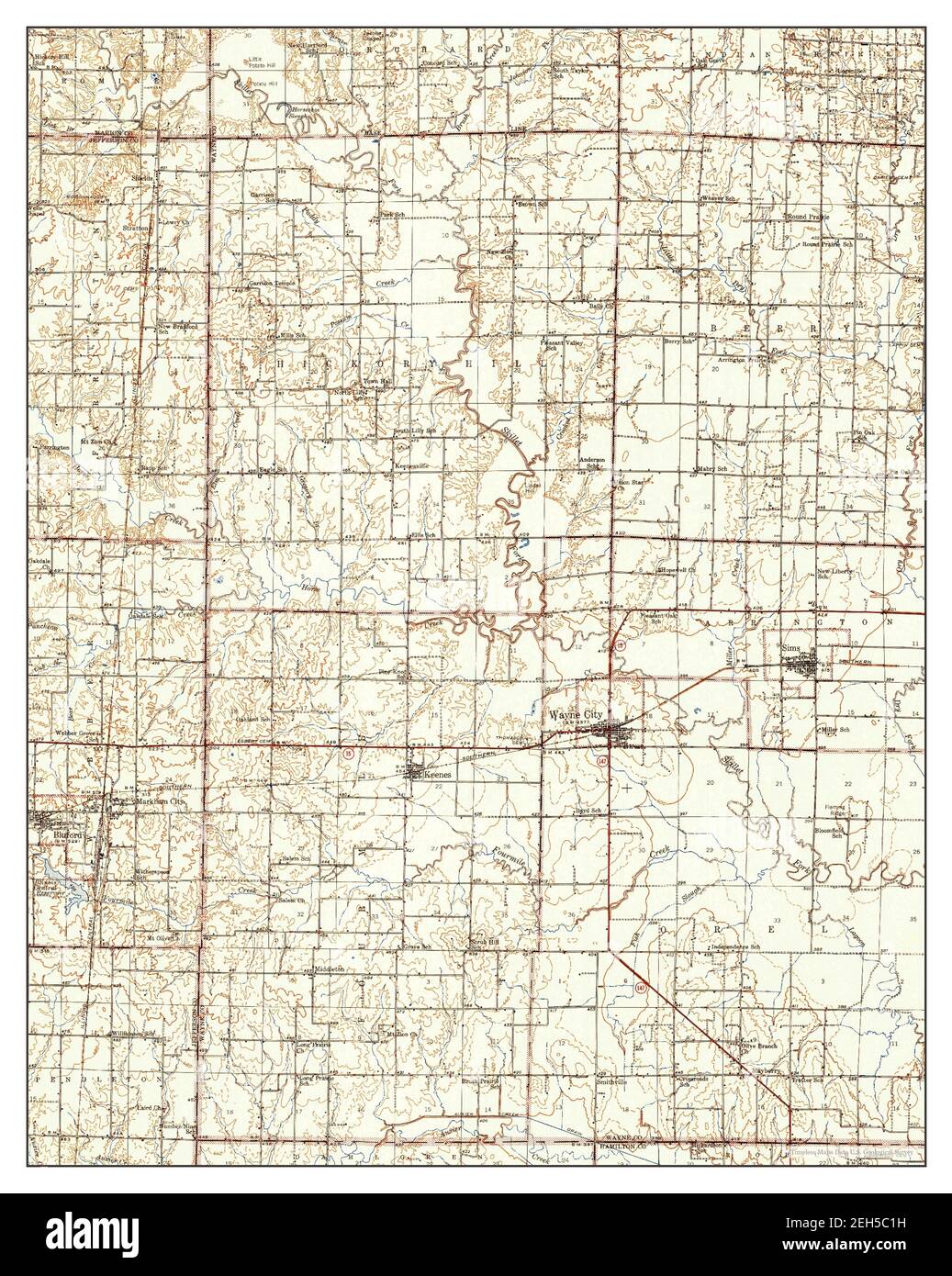 Map of wayne city hi-res stock photography and images - Alamy