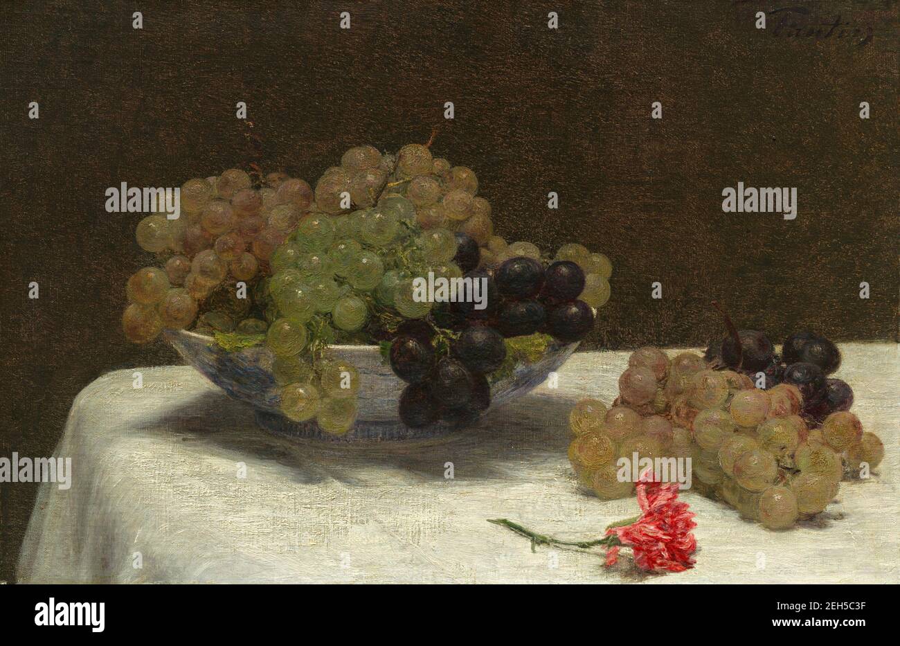 Still Life with Grapes and a Carnation, c. 1880 Stock Photo - Alamy