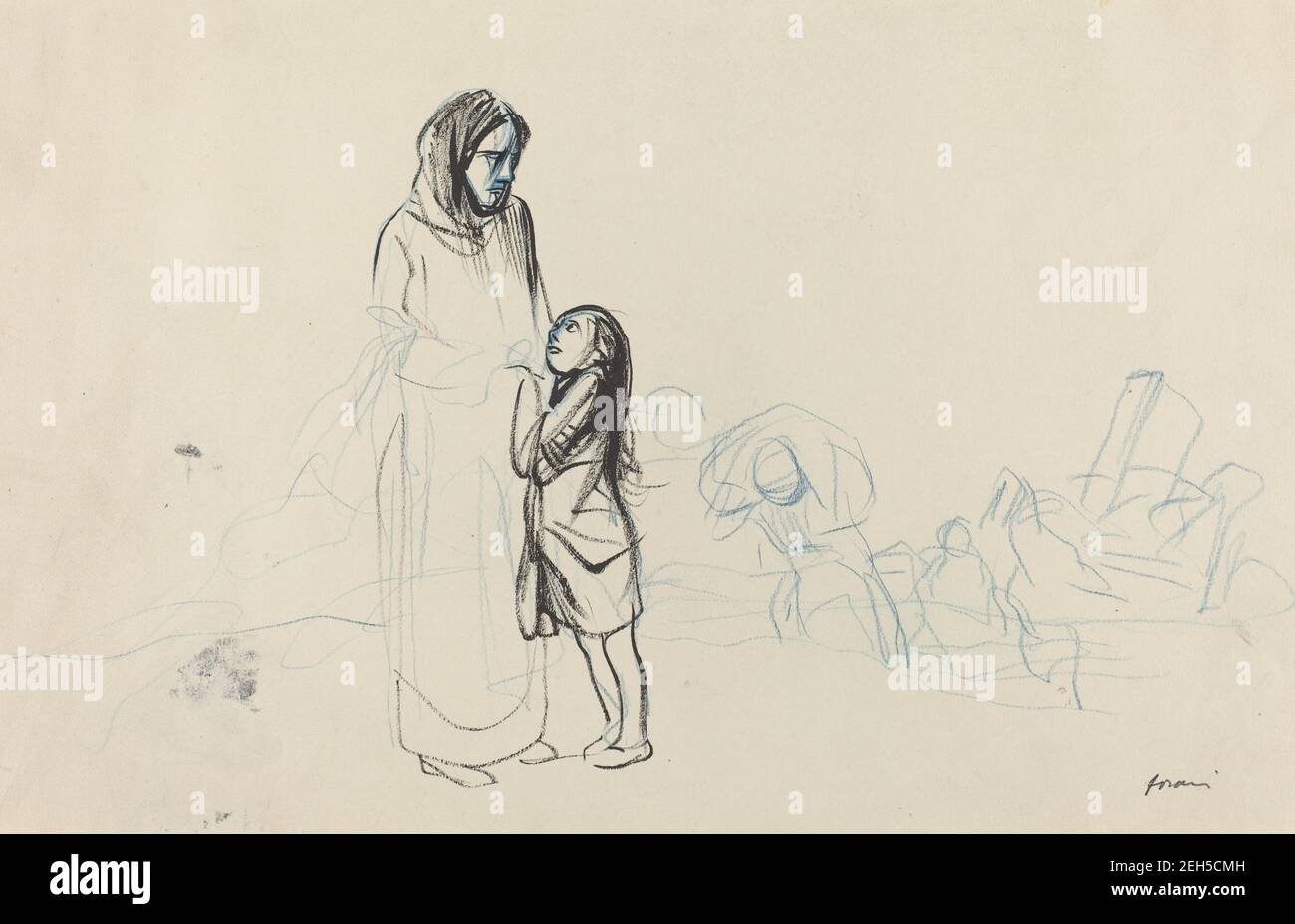 Child drawing refugees hi-res stock photography and images - Alamy