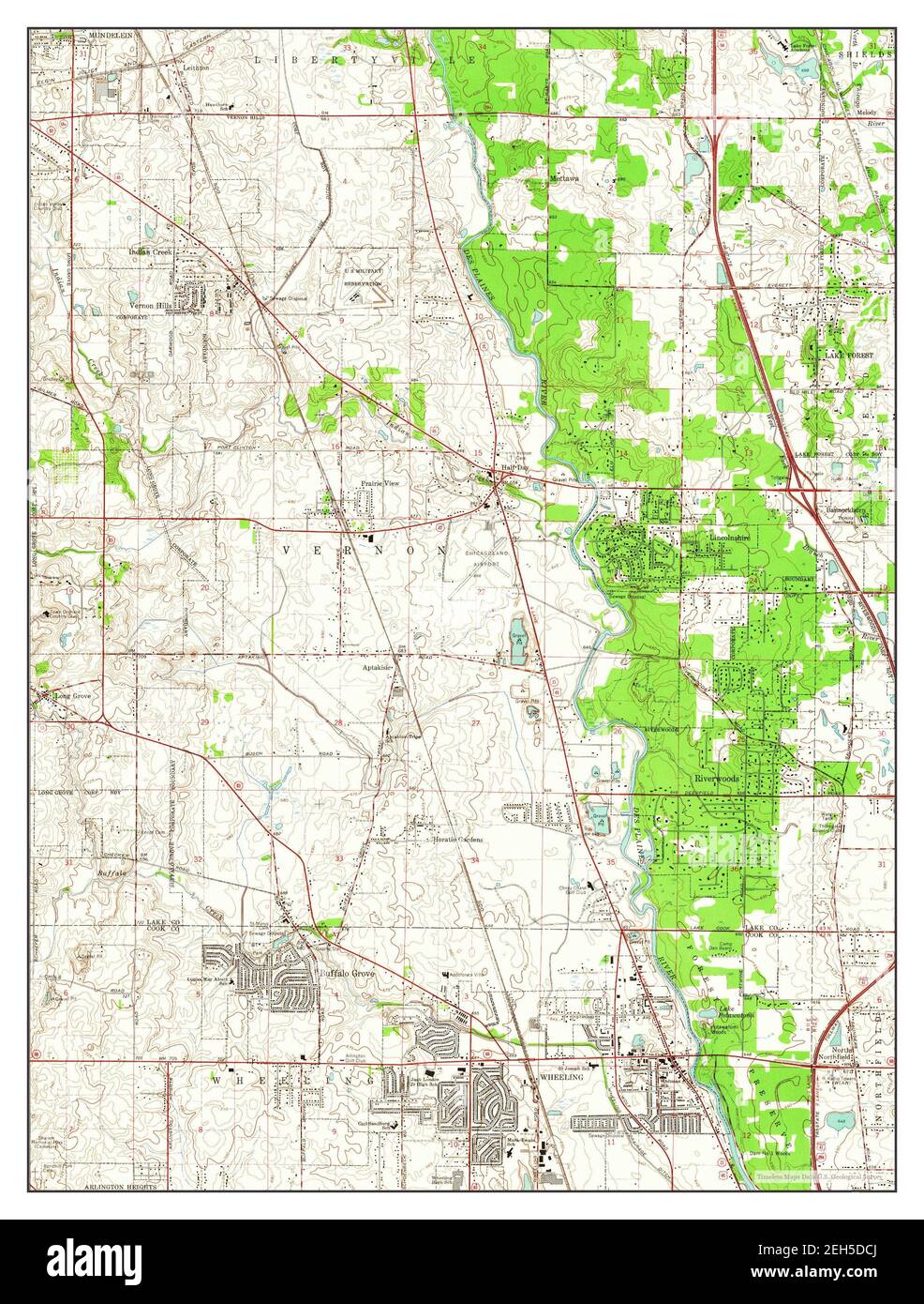 Wheeling, Illinois, map 1963, 1:24000, United States of America by ...