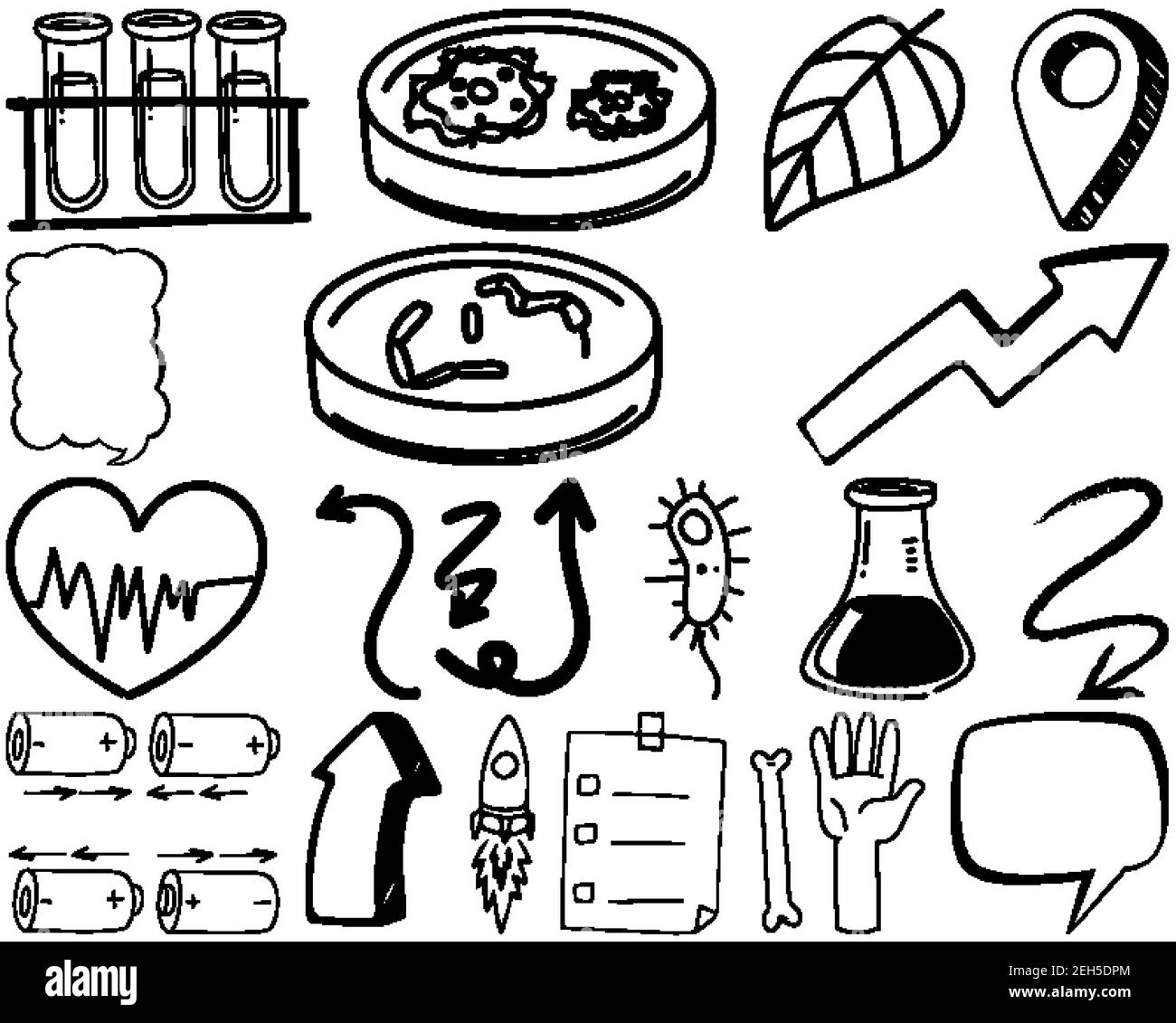 Set of item and symbol hand drawn doodle illustration Stock Vector ...