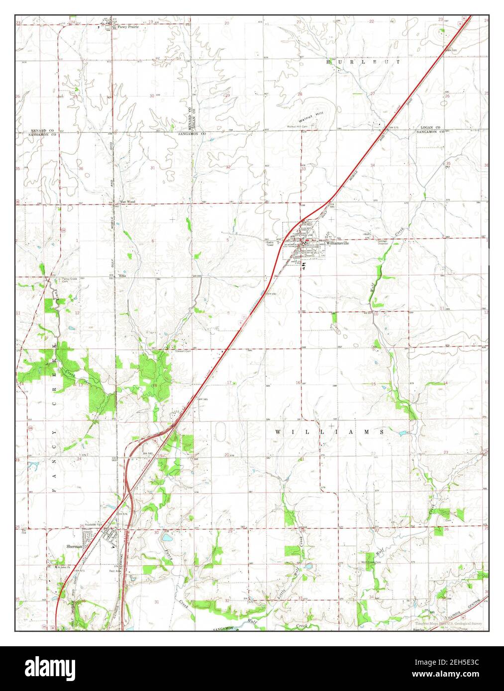 Williamsville, Illinois, map 1966, 1:24000, United States of America by ...