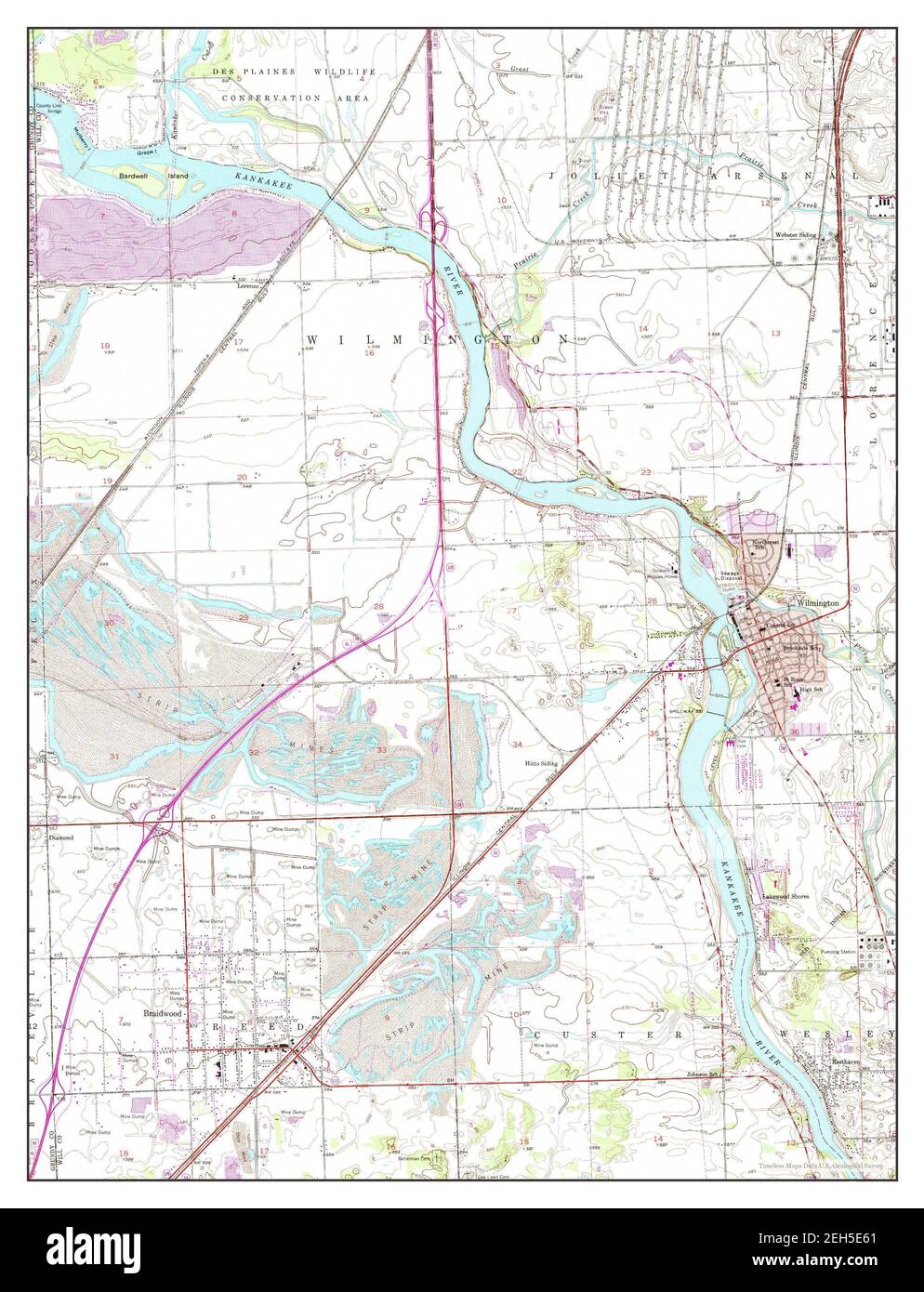Map of wilmington illinois hi-res stock photography and images - Alamy